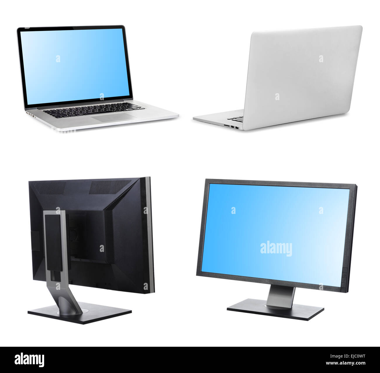 Laptop open back view Cut Out Stock Images & Pictures - Alamy