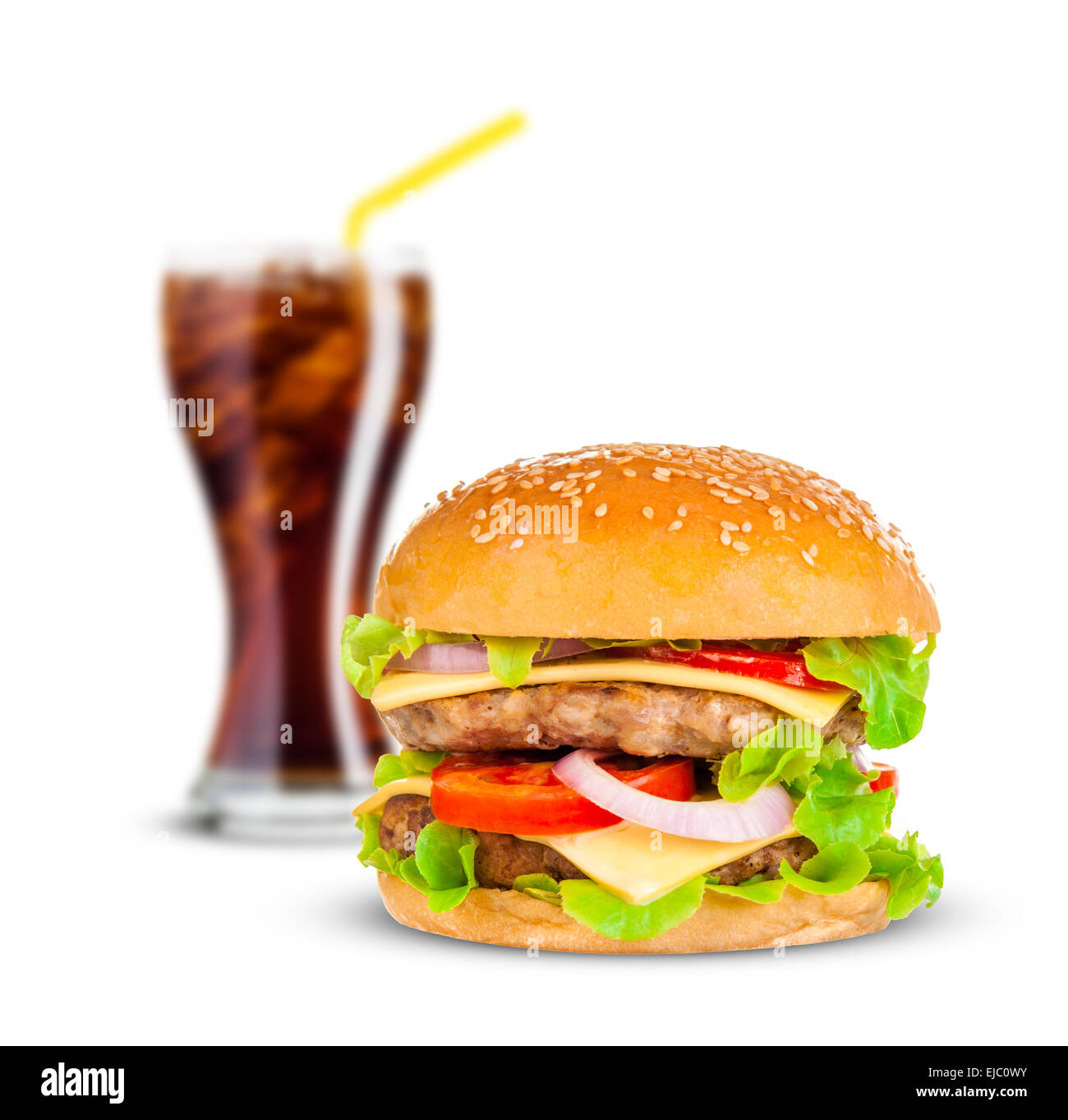 Delicious hamburger cola on Cut Out Stock Images & Pictures - Alamy