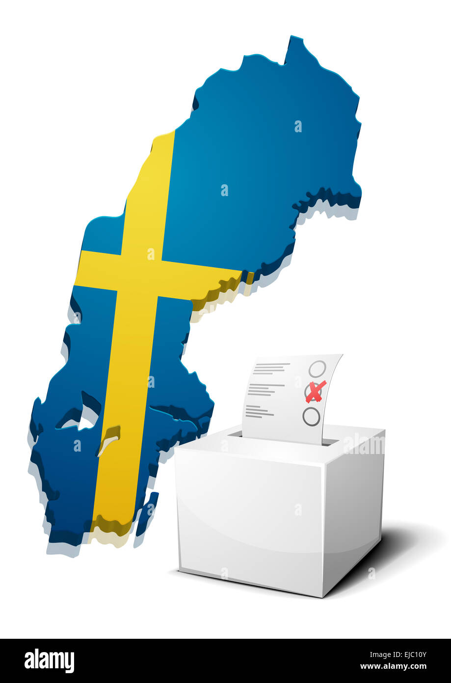 Sweden outline map Cut Out Stock Images & Pictures - Alamy