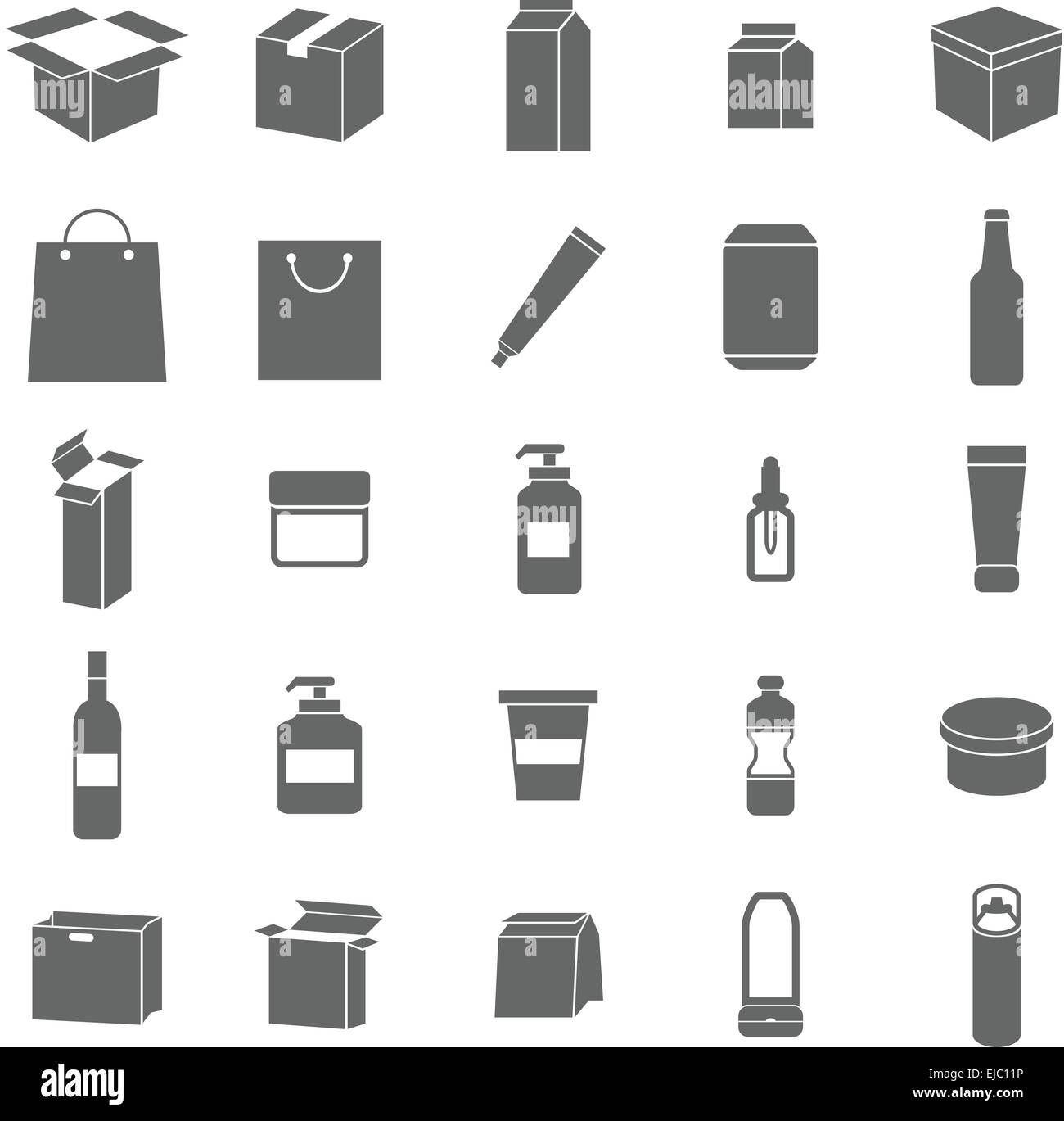 Packaging icons on white background, stock vector Stock Vector Image ...