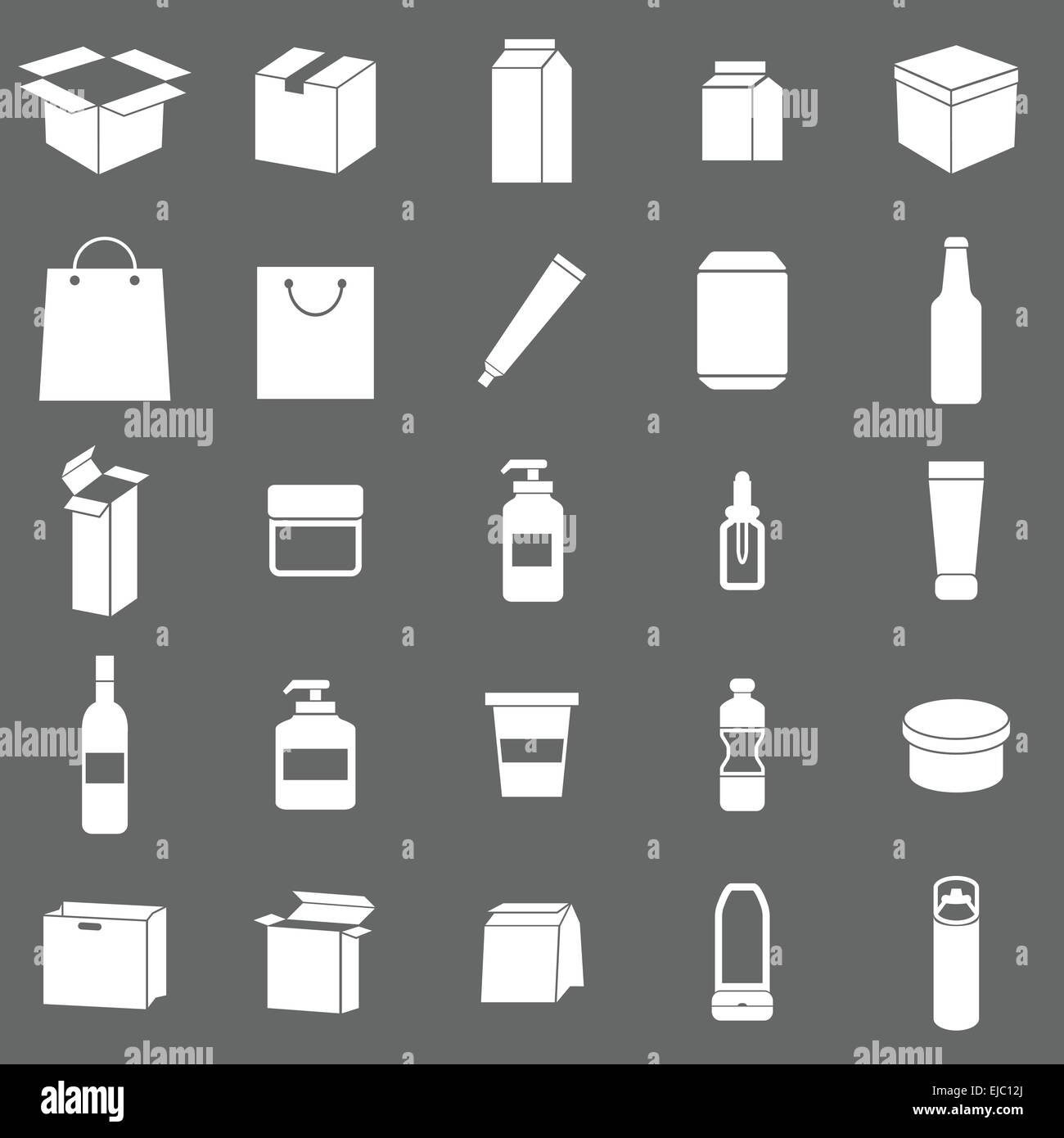 Packaging icons on gray background, stock vector Stock Vector Image ...