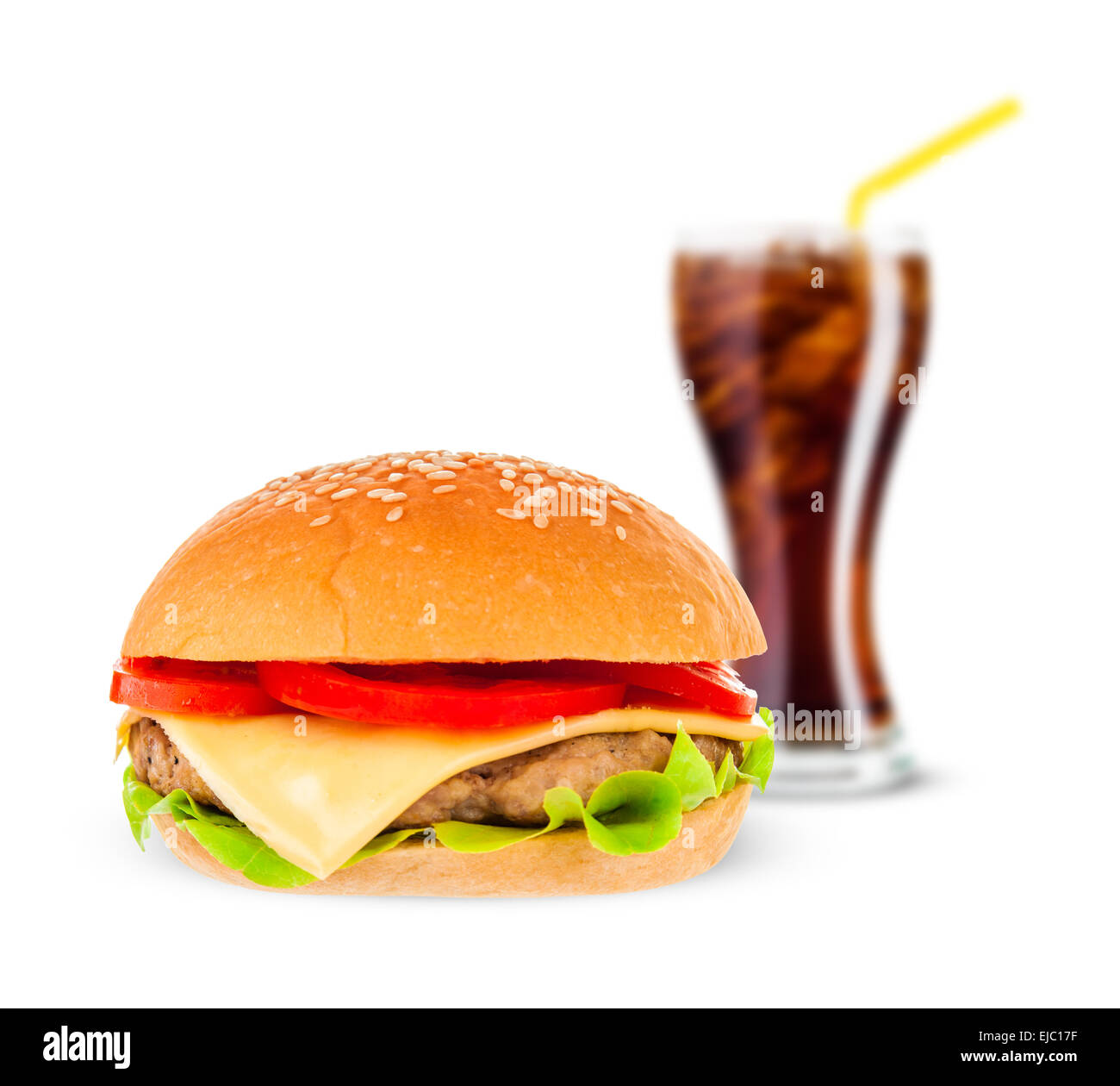 Delicious hamburger cola on Cut Out Stock Images & Pictures - Alamy
