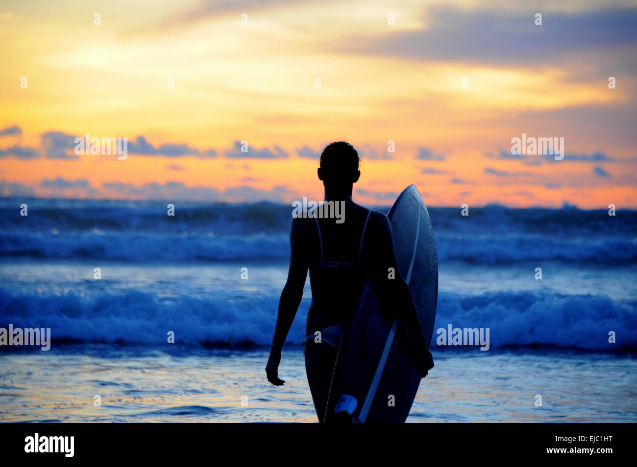 Young woman surfer with board Stock Photo - Alamy