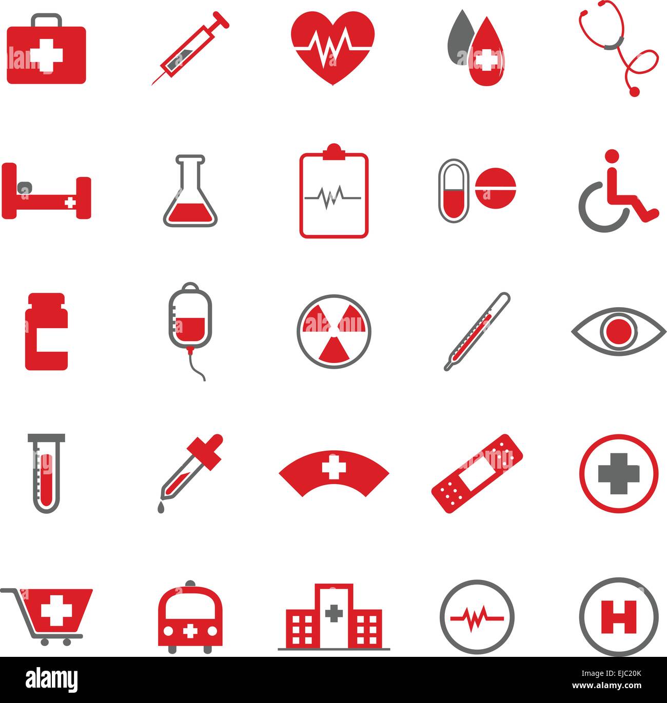 Medical color icons on white background, stock vector Stock Vector ...