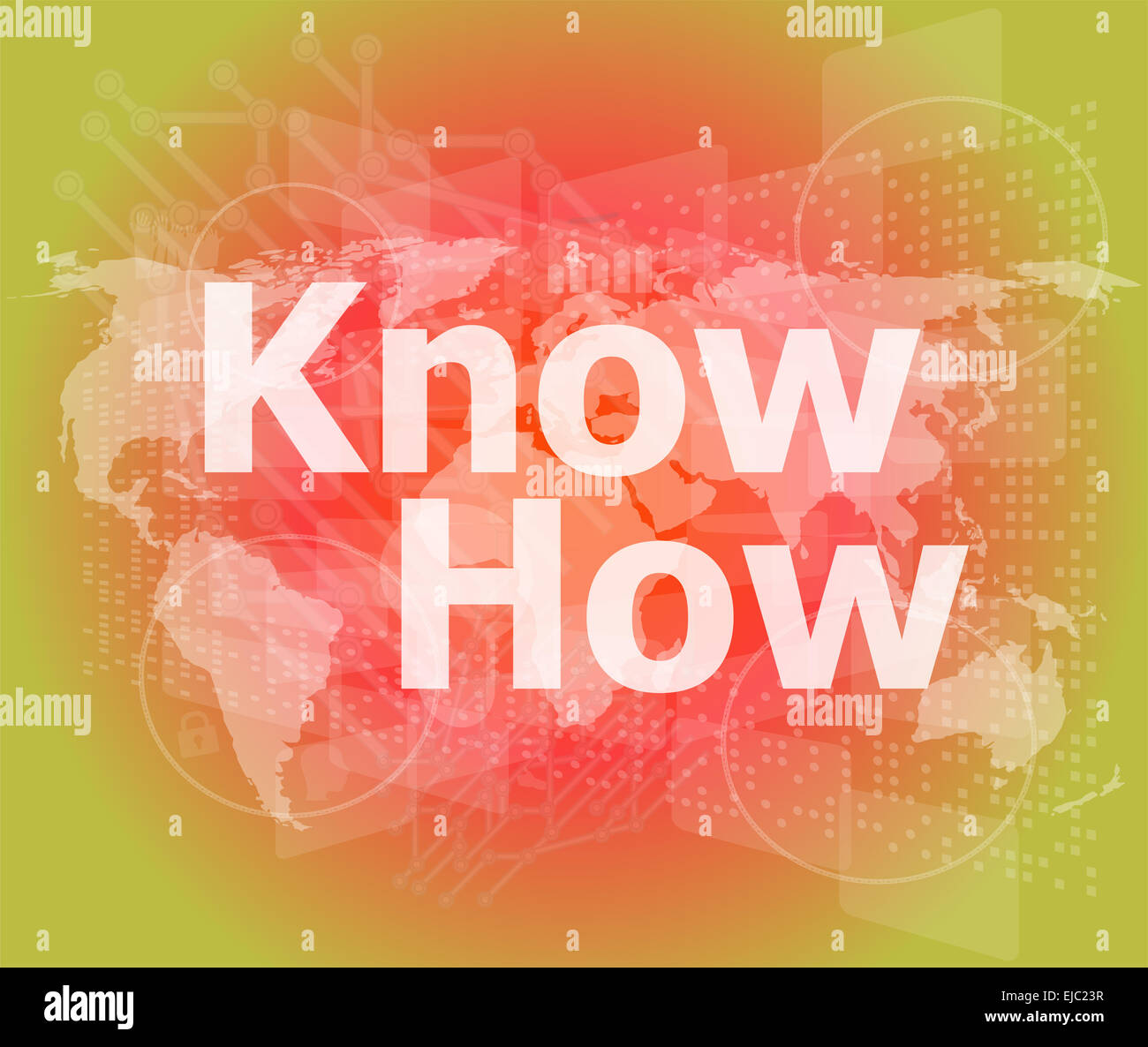 The word know how on digital screen, social concept Stock Photo - Alamy