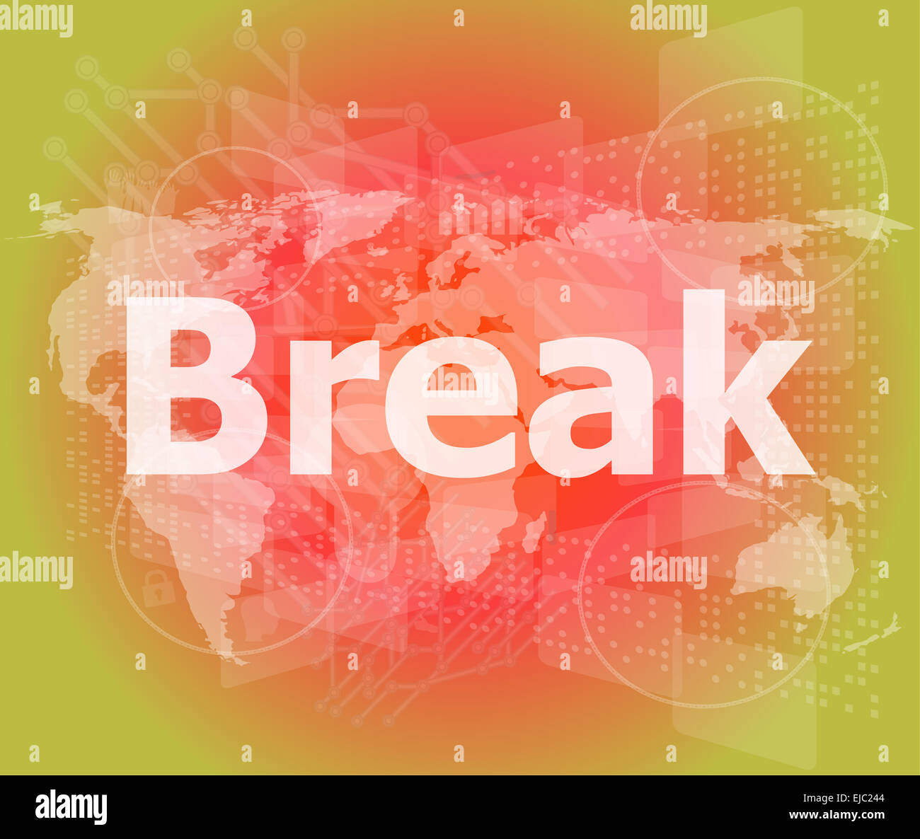 The word break on digital screen, business concept Stock Photo - Alamy