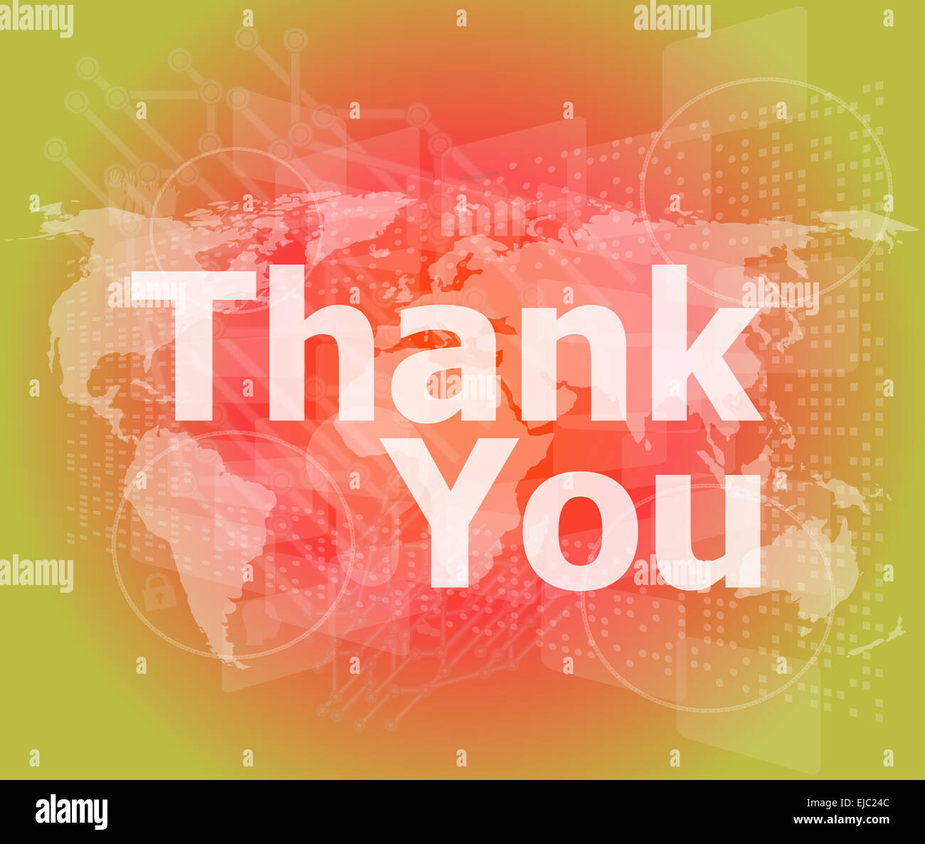 The word thank you on digital screen, social concept Stock Photo - Alamy