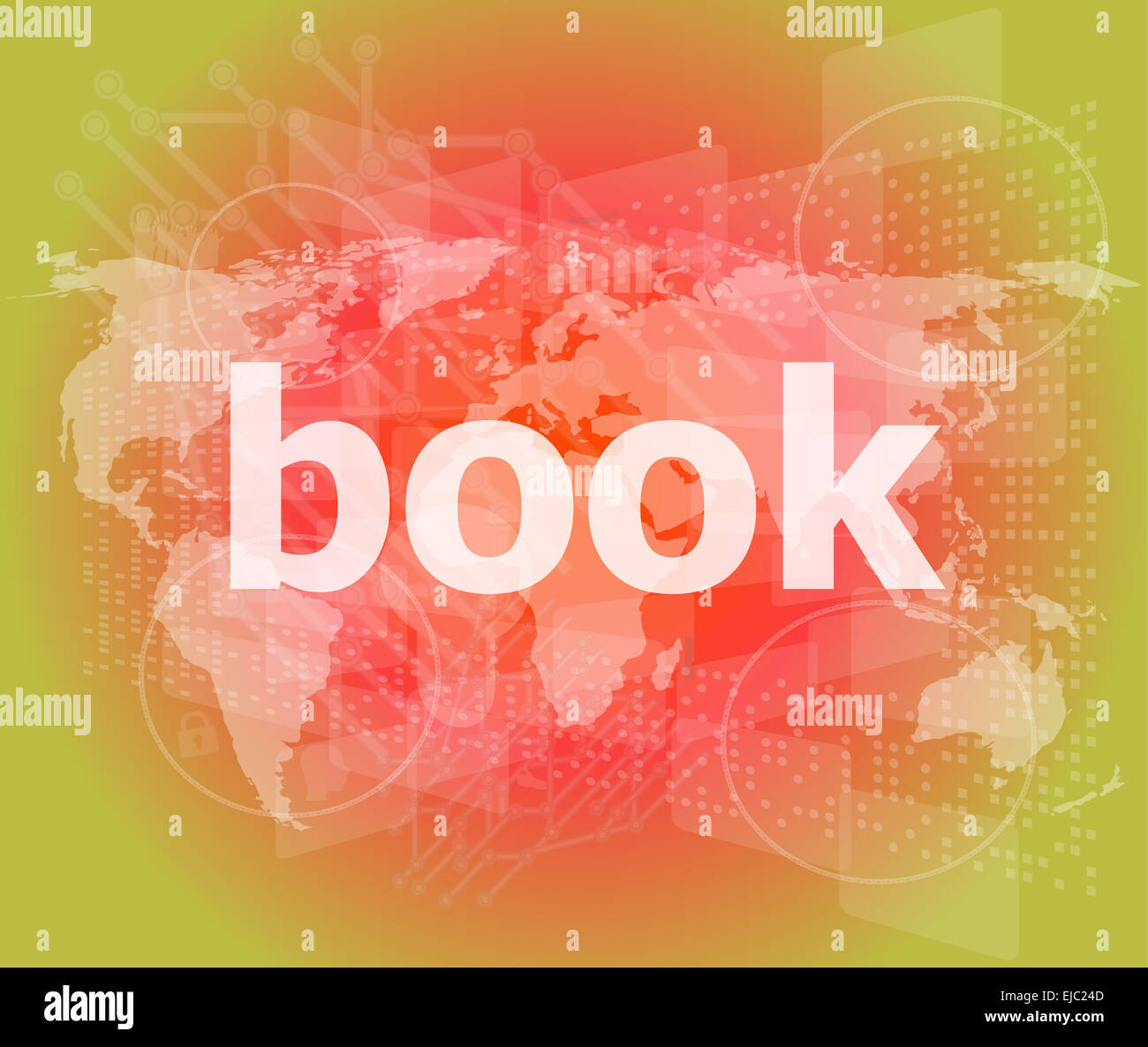 book word on digital touch screen Stock Photo - Alamy
