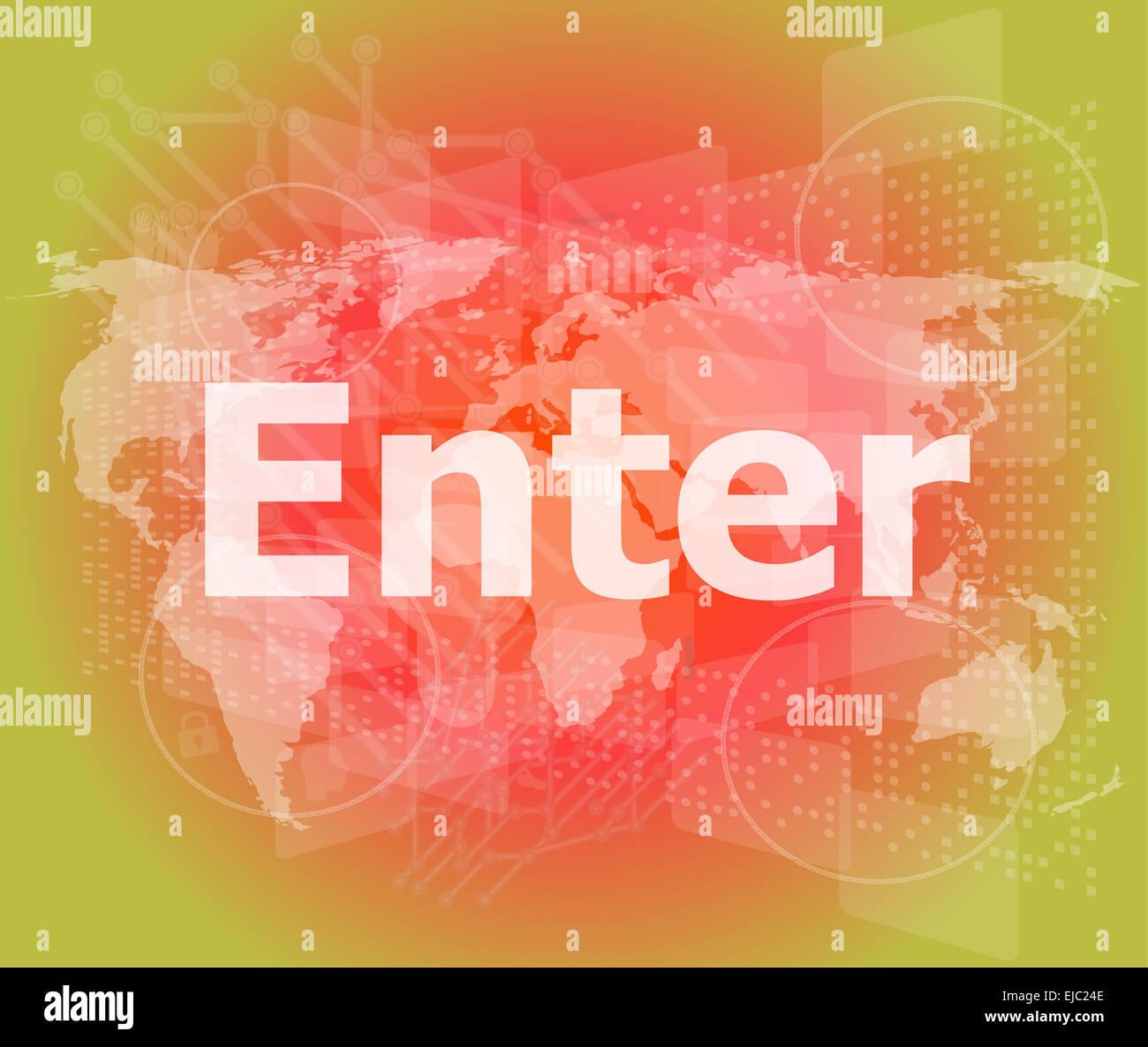 The word enter on digital screen, business concept Stock Photo - Alamy
