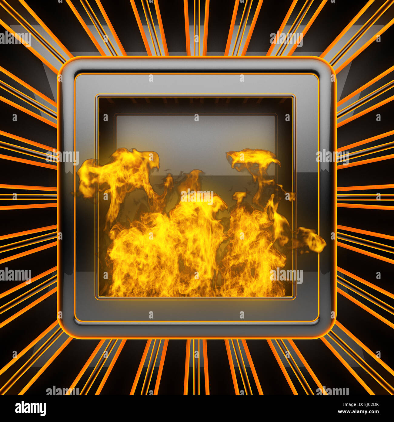 hot black metal background with fire Stock Photo - Alamy