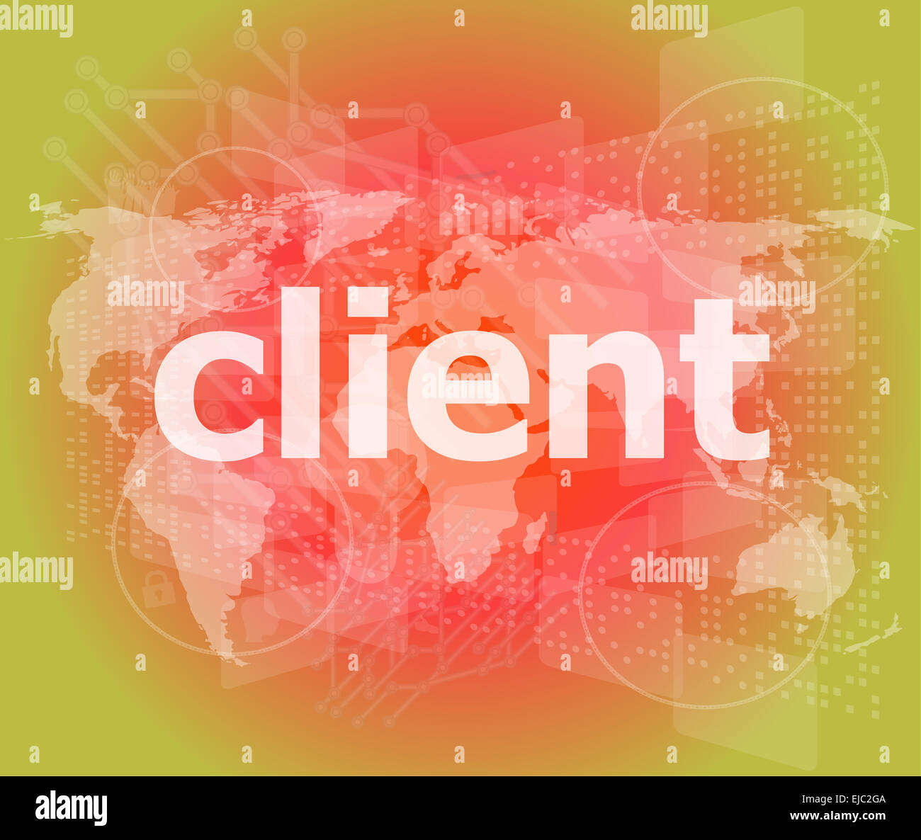SEO web design concept: client on business digital background Stock ...