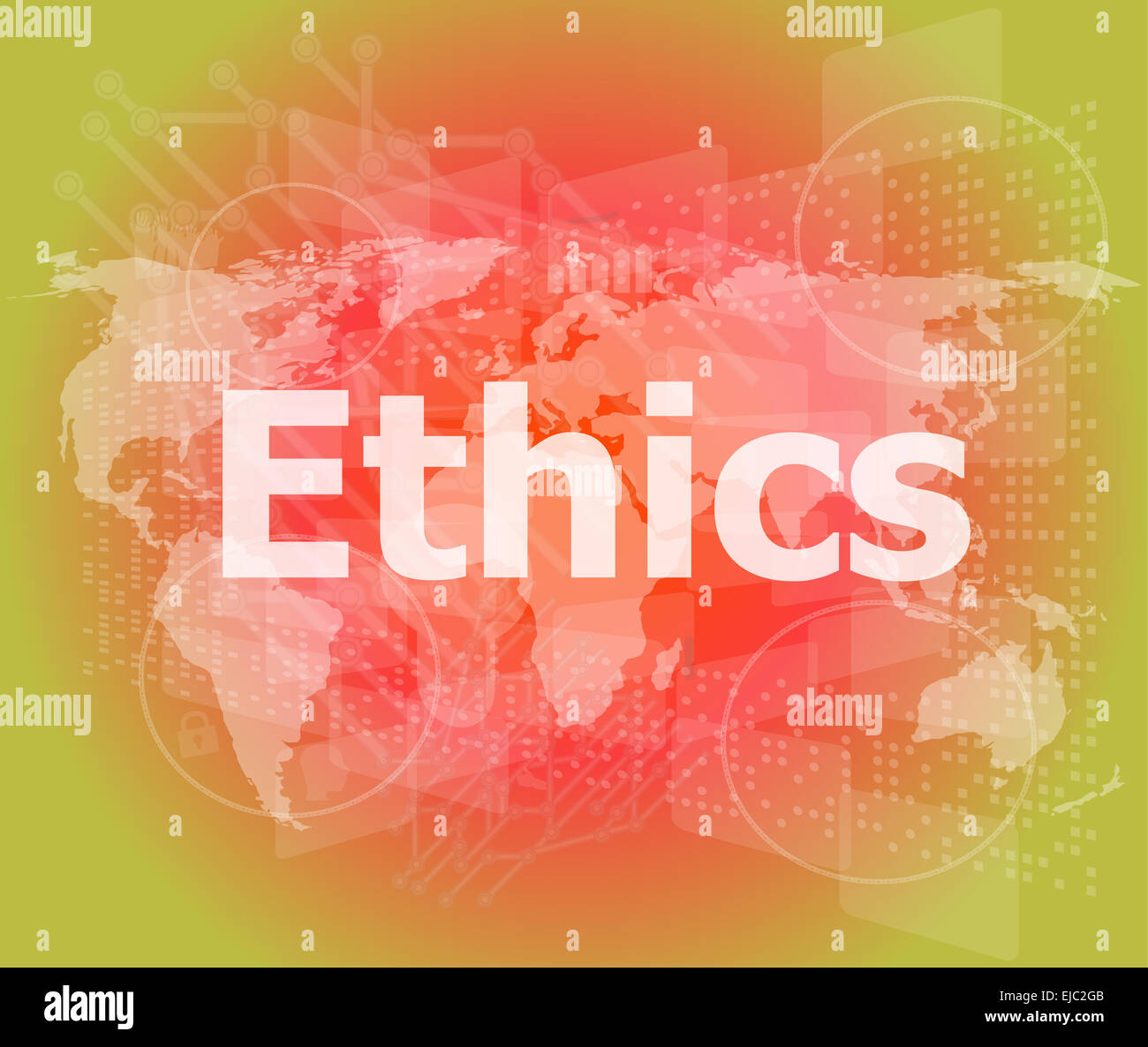 ethics word on digital touch screen Stock Photo - Alamy