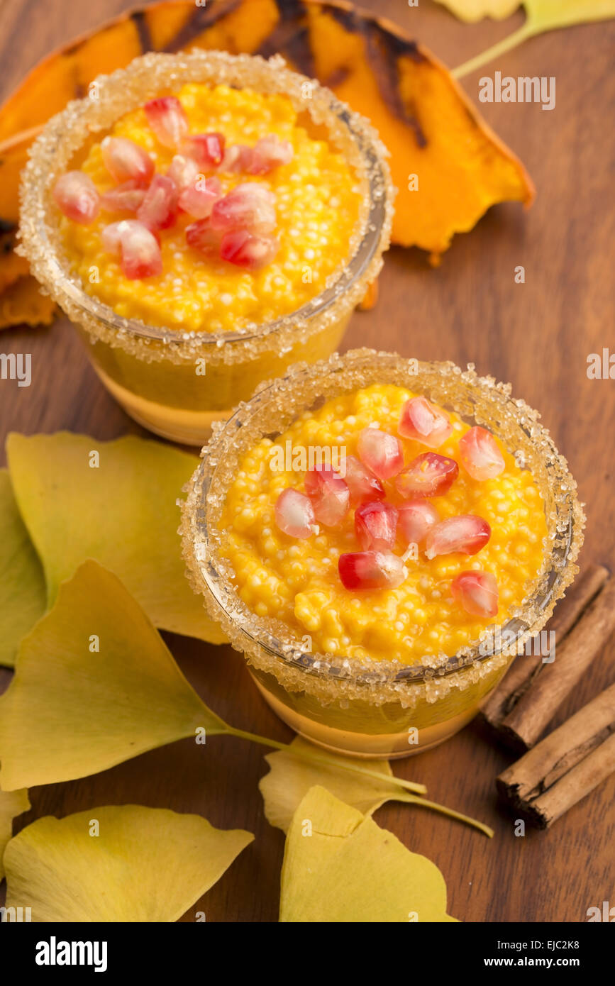 pumpkin pudding with tapioca pearls Stock Photo - Alamy