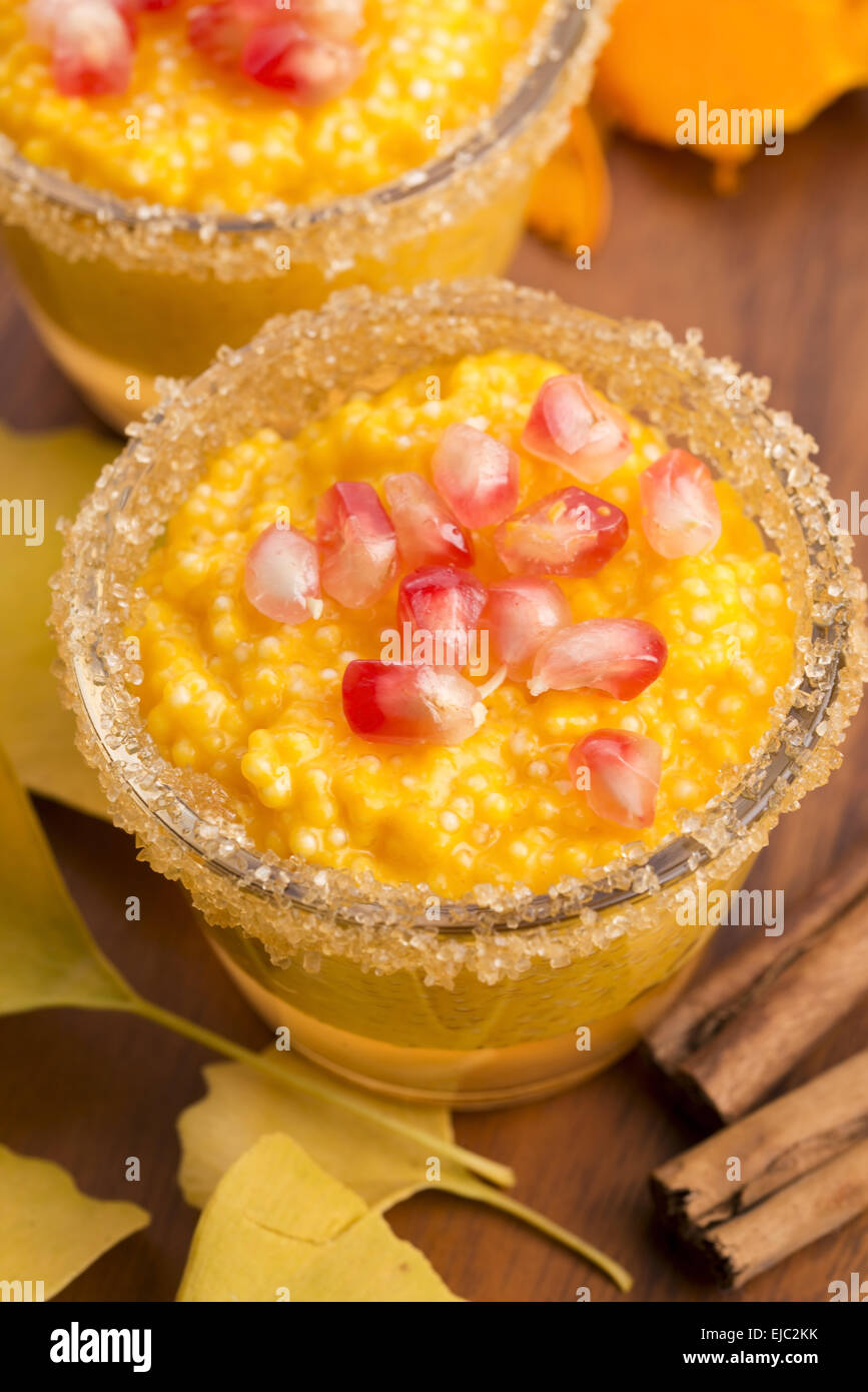pumpkin pudding with tapioca pearls Stock Photo - Alamy