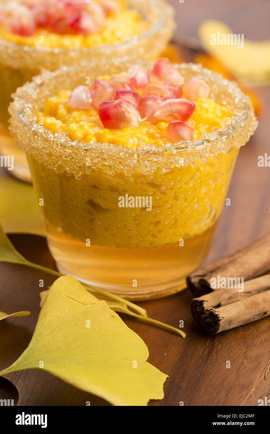 pumpkin pudding with tapioca pearls Stock Photo - Alamy