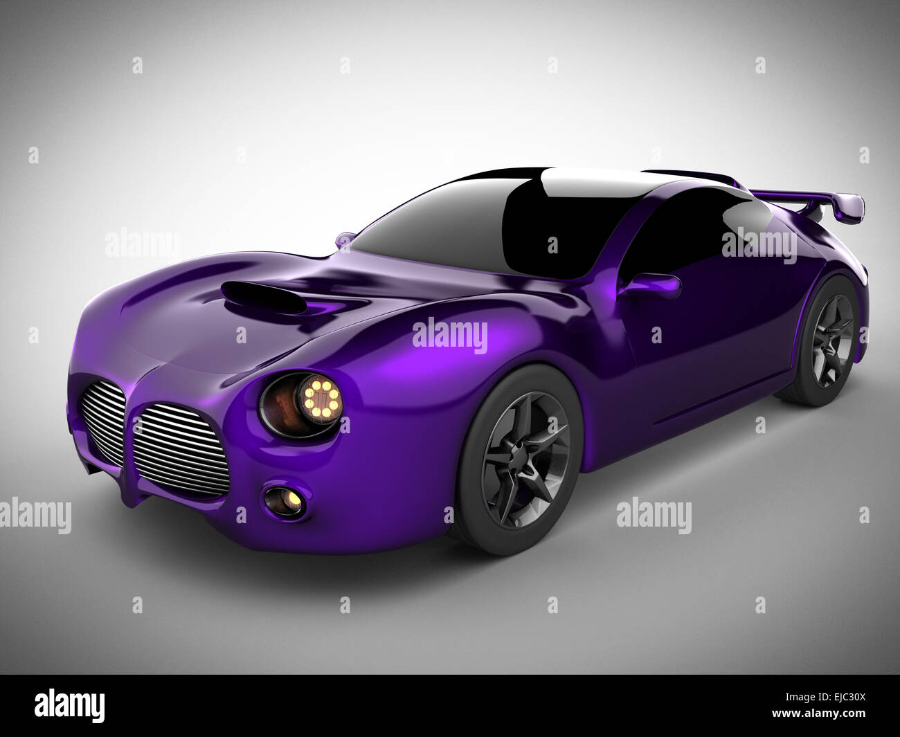 violet luxury brandless sport car on white background Stock Photo - Alamy