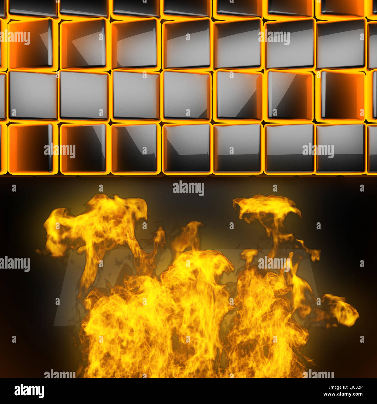 hot black metal background with fire Stock Photo - Alamy