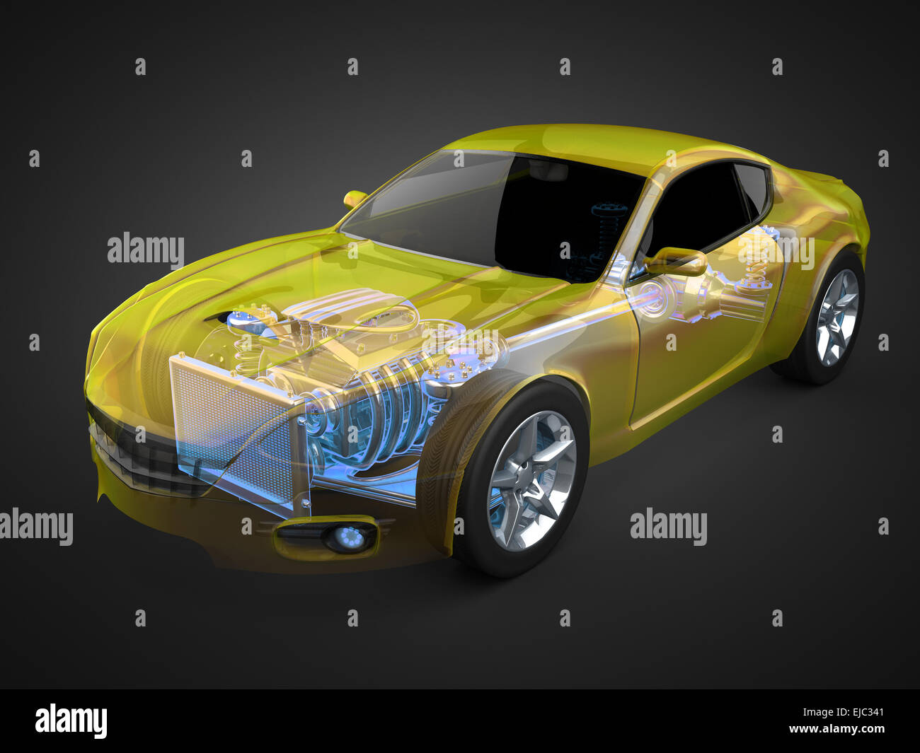 transparent car concept with visible engine and transmission Stock ...