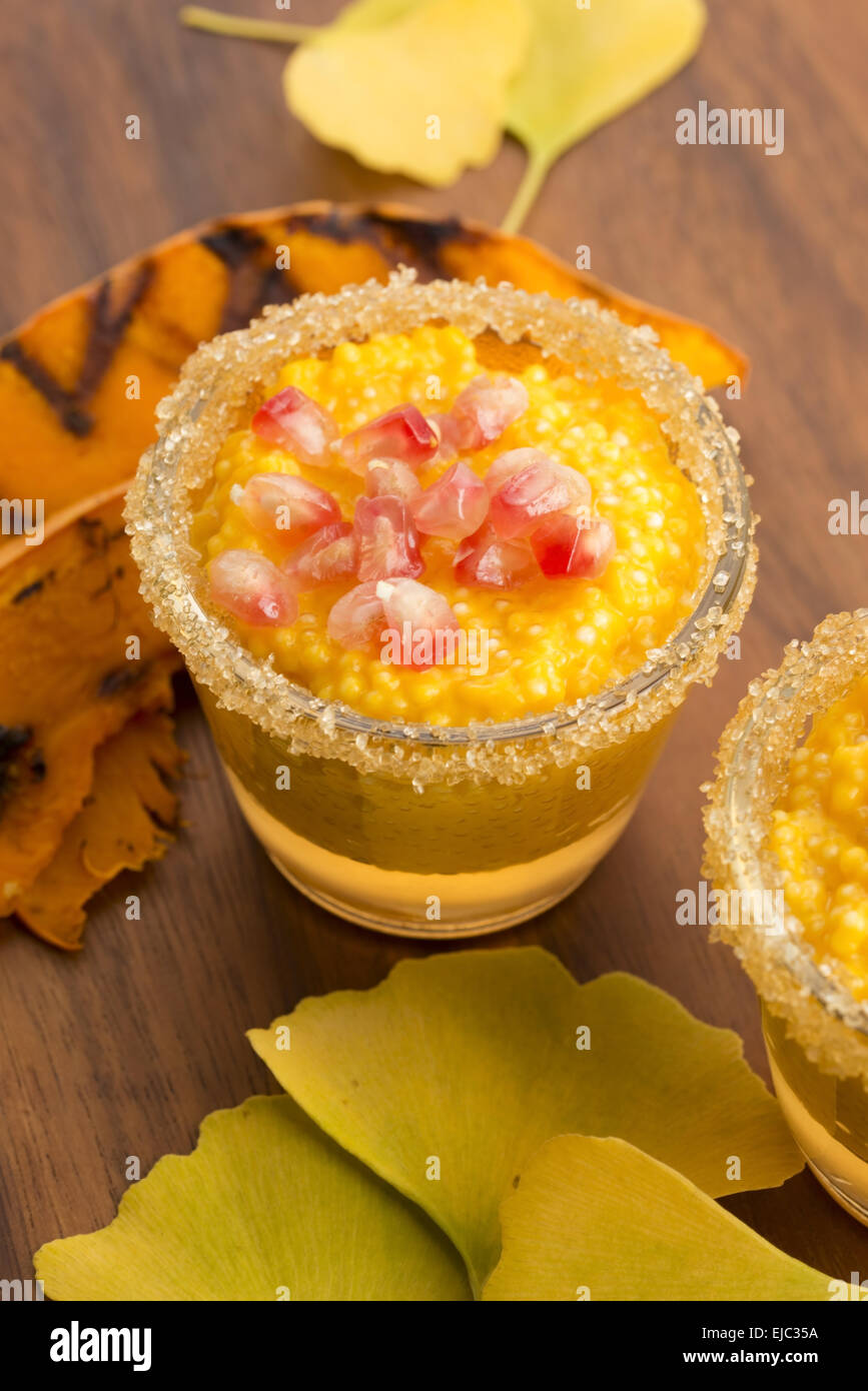 pumpkin pudding with tapioca pearls Stock Photo - Alamy