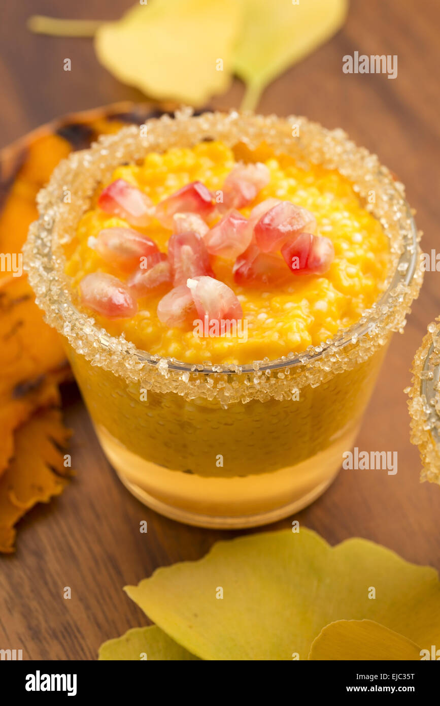 pumpkin pudding with tapioca pearls Stock Photo - Alamy