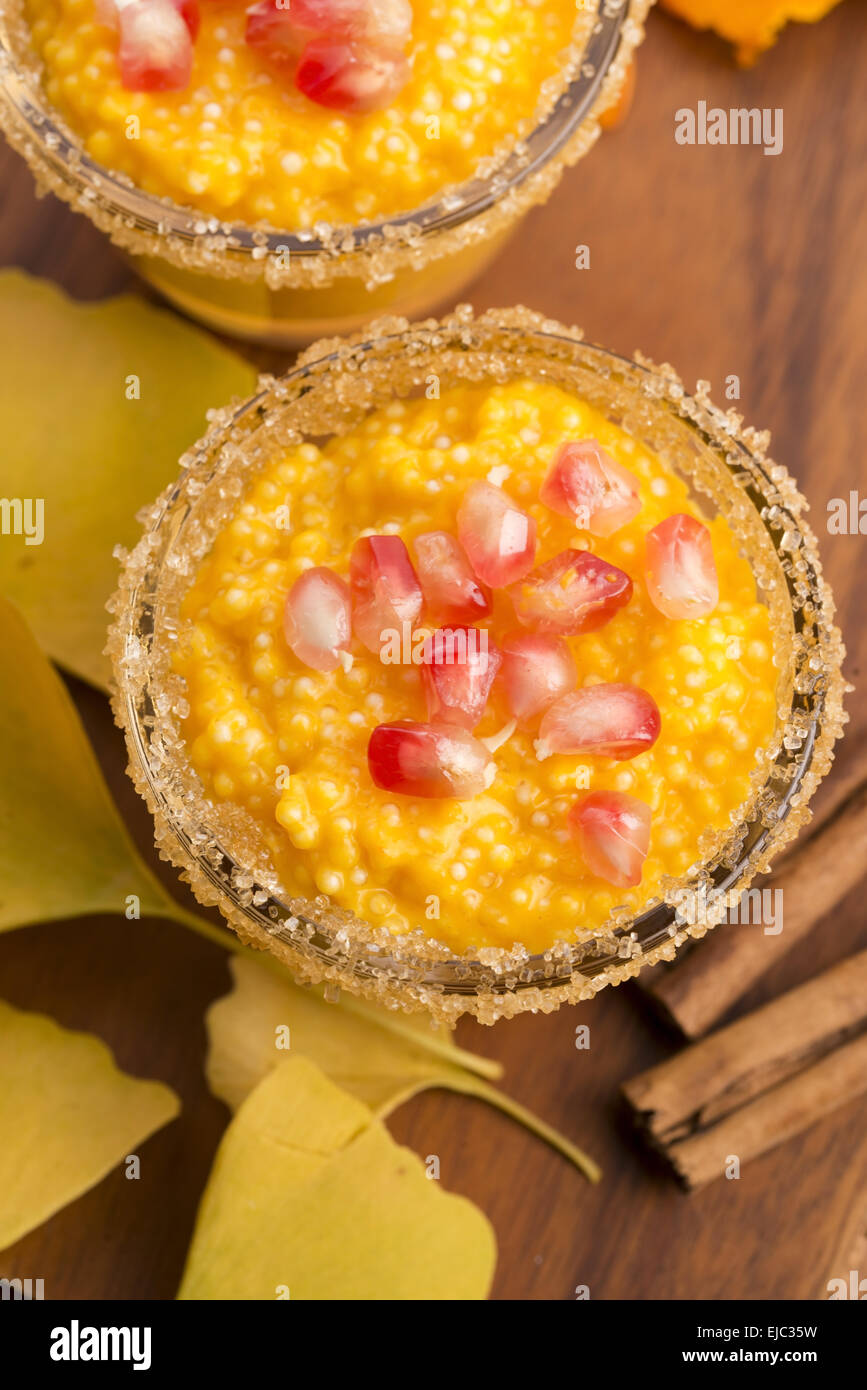 pumpkin pudding with tapioca pearls Stock Photo - Alamy
