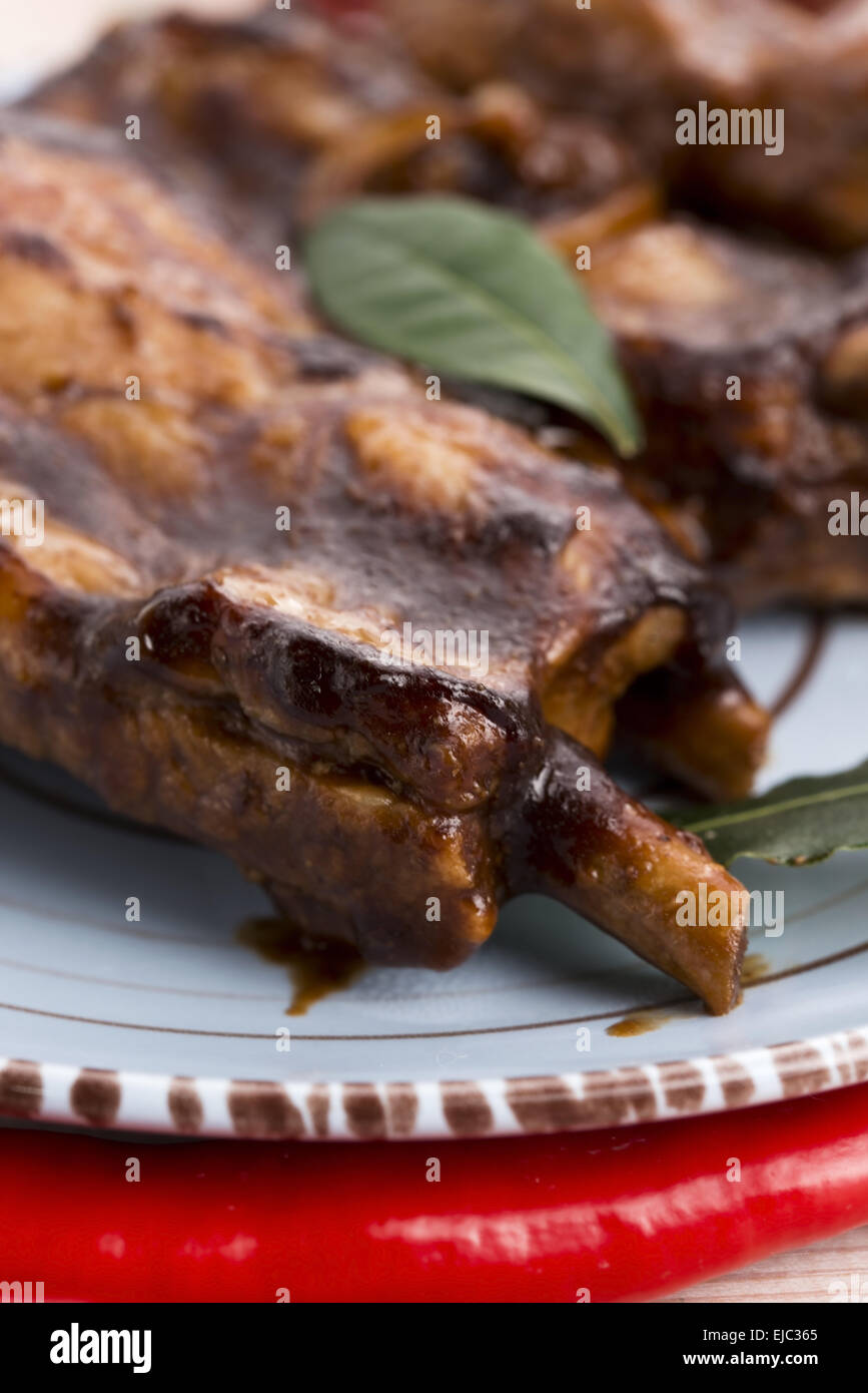 Barbecued Pork Baby Back Ribs Stock Photo - Alamy
