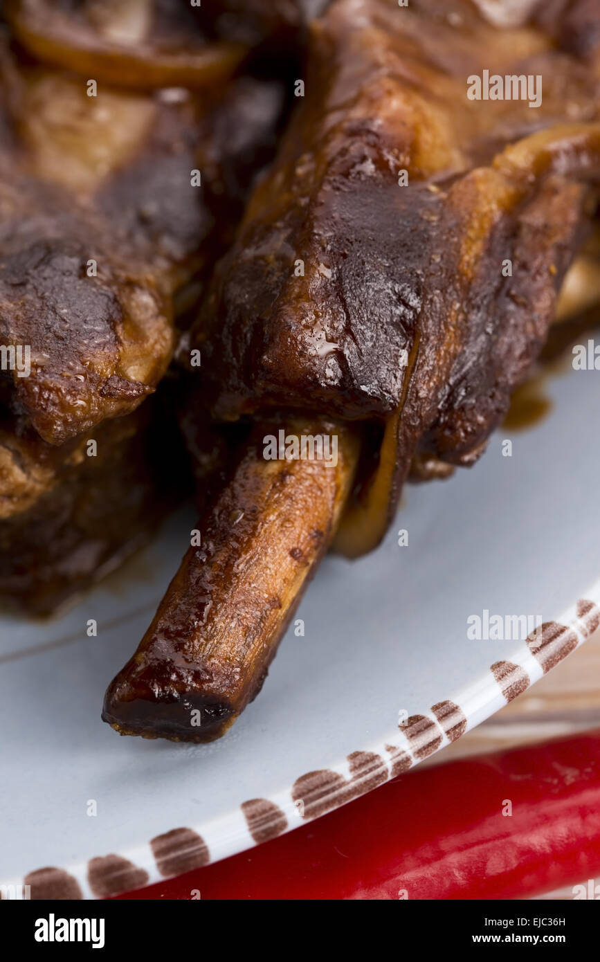 Barbecued Pork Baby Back Ribs Stock Photo - Alamy