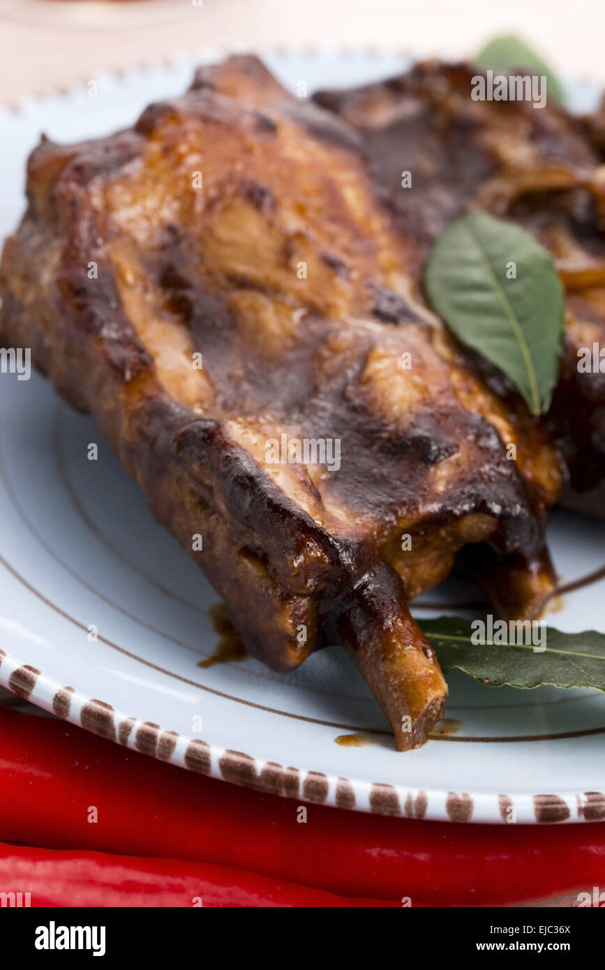 Barbecued Pork Baby Back Ribs Stock Photo - Alamy