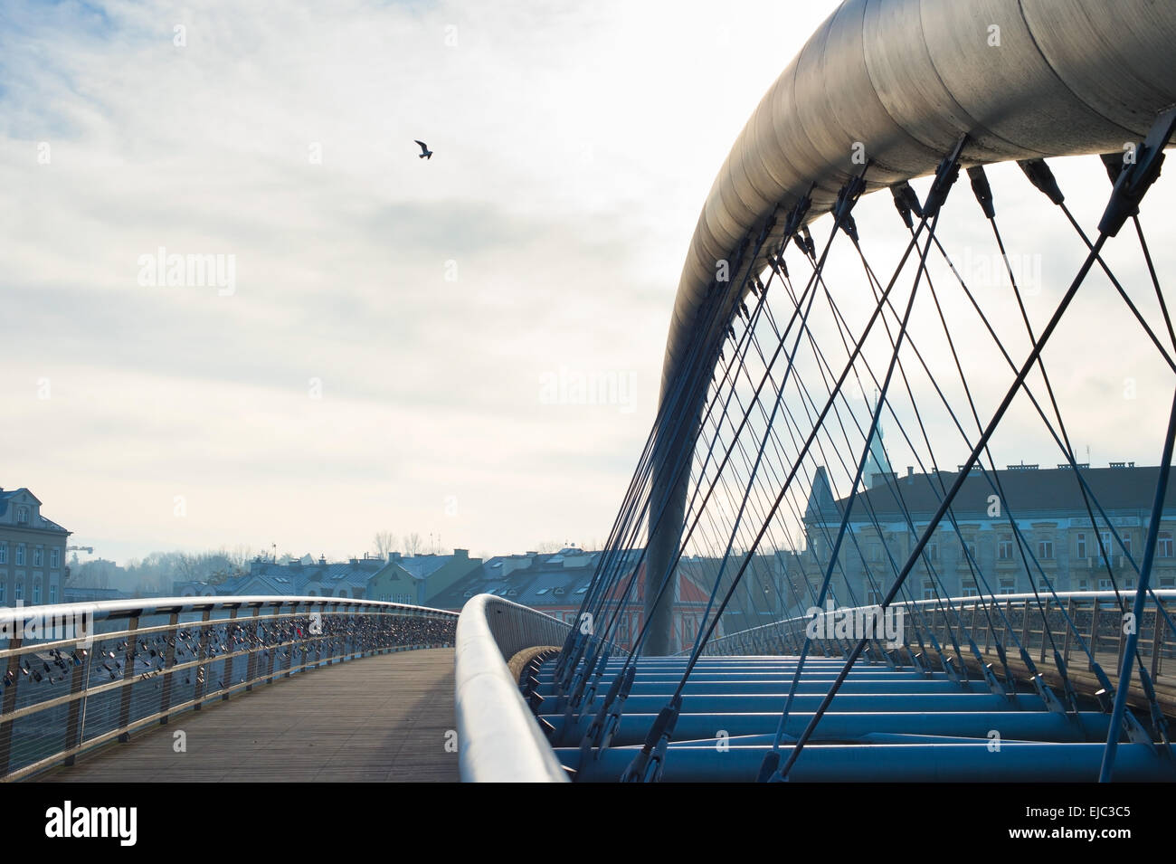 Modern footbridge, Krakokw Stock Photo - Alamy