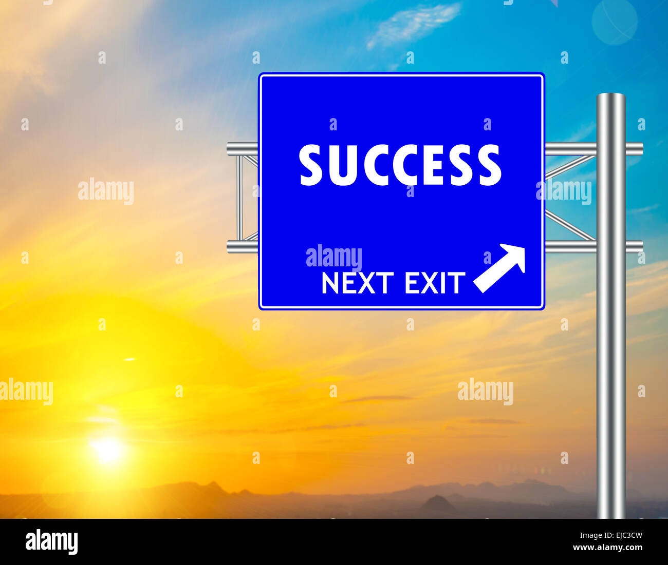 Success Blue Road Sign Stock Photo - Alamy