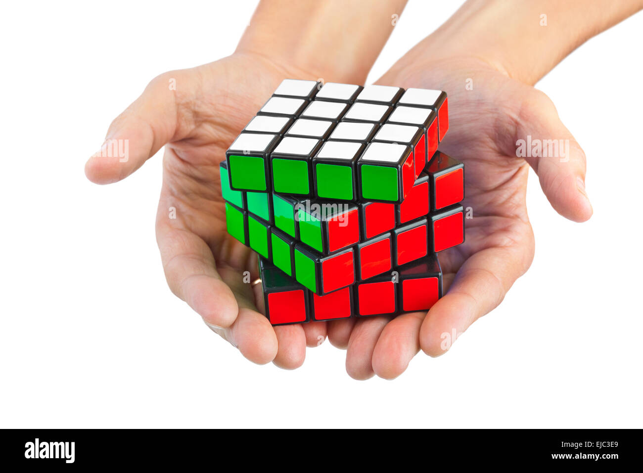 Cube puzzle in hands Stock Photo - Alamy