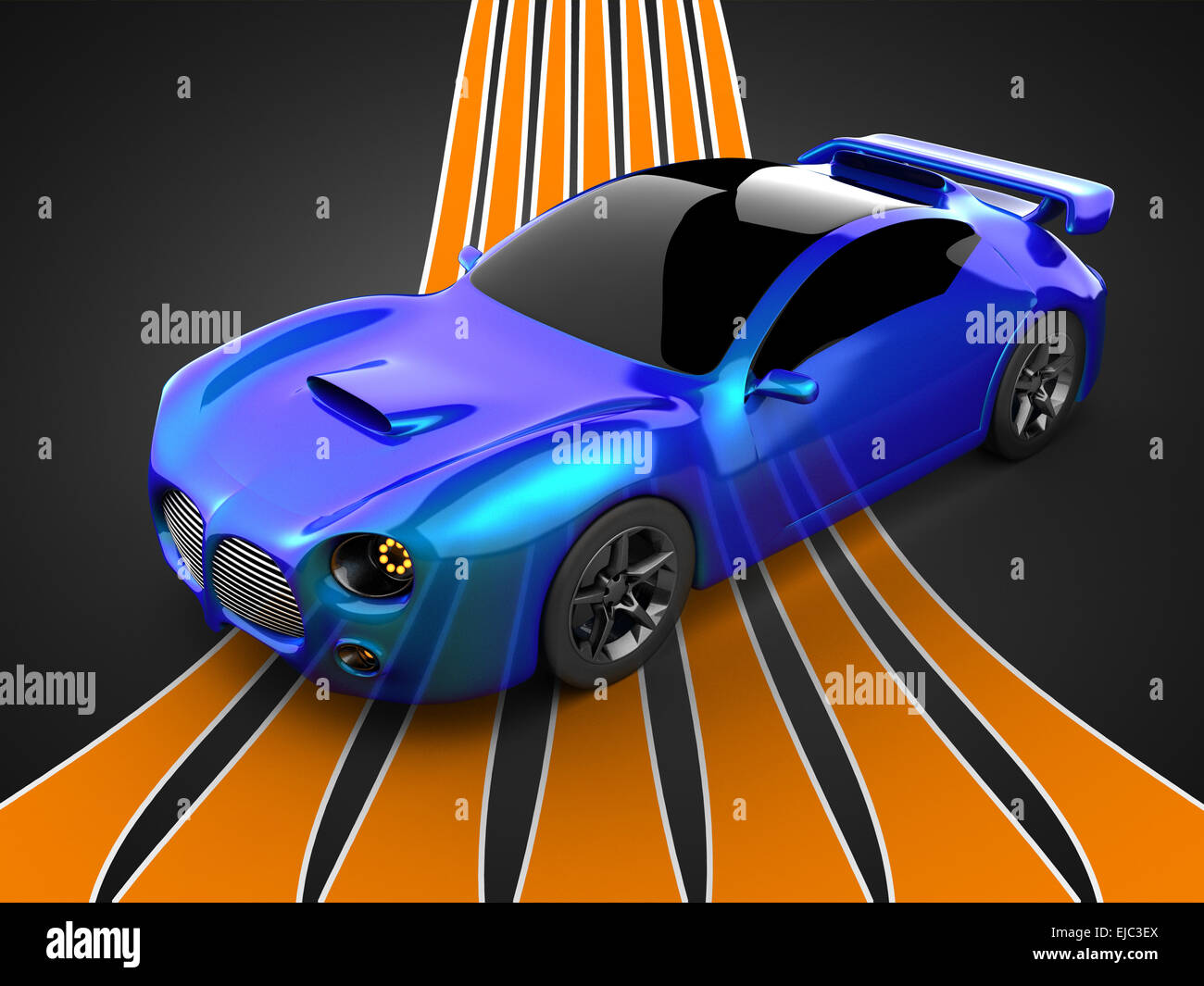 blue luxury brandless sport car Stock Photo - Alamy