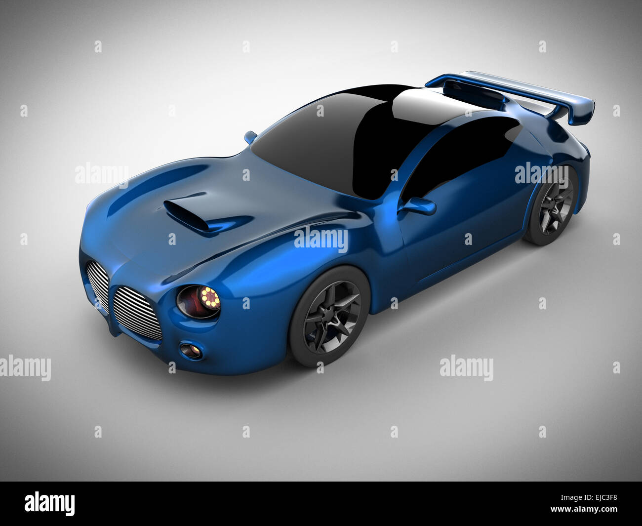 blue luxury brandless sport car on white background Stock Photo - Alamy