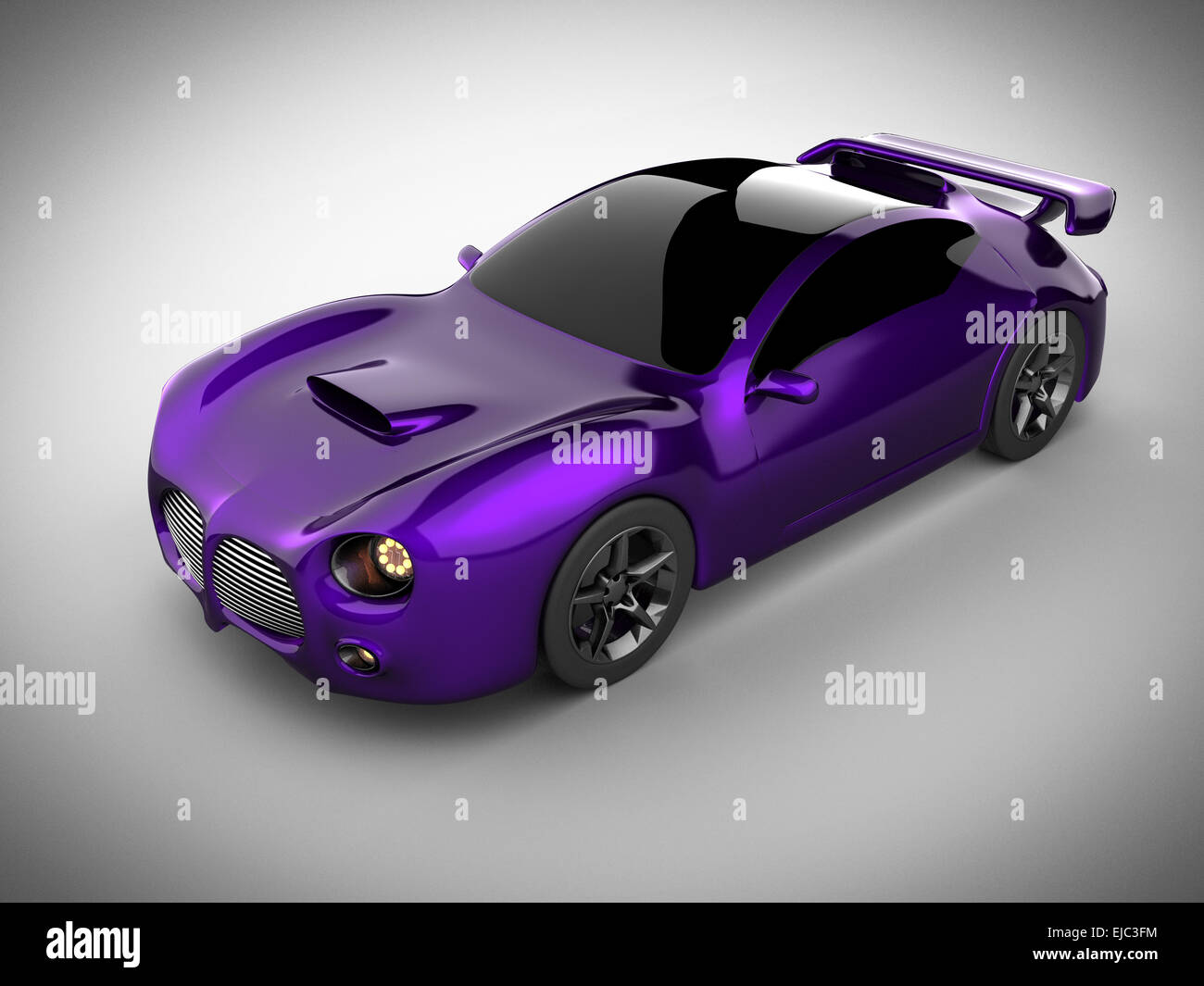 violet luxury brandless sport car on white background Stock Photo - Alamy