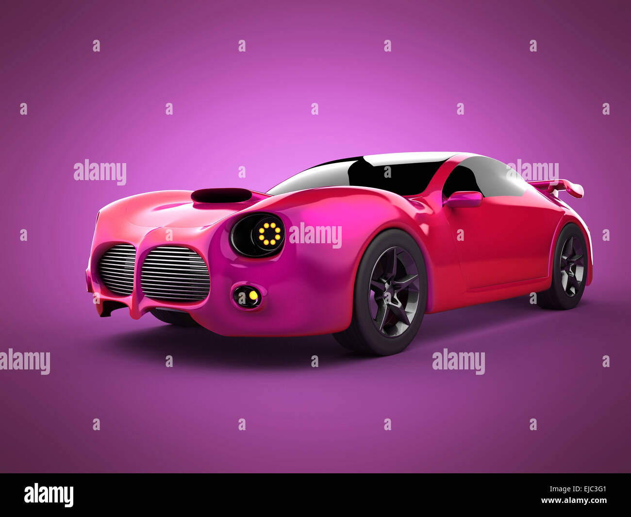 red luxury brandless sport car on pink background Stock Photo - Alamy
