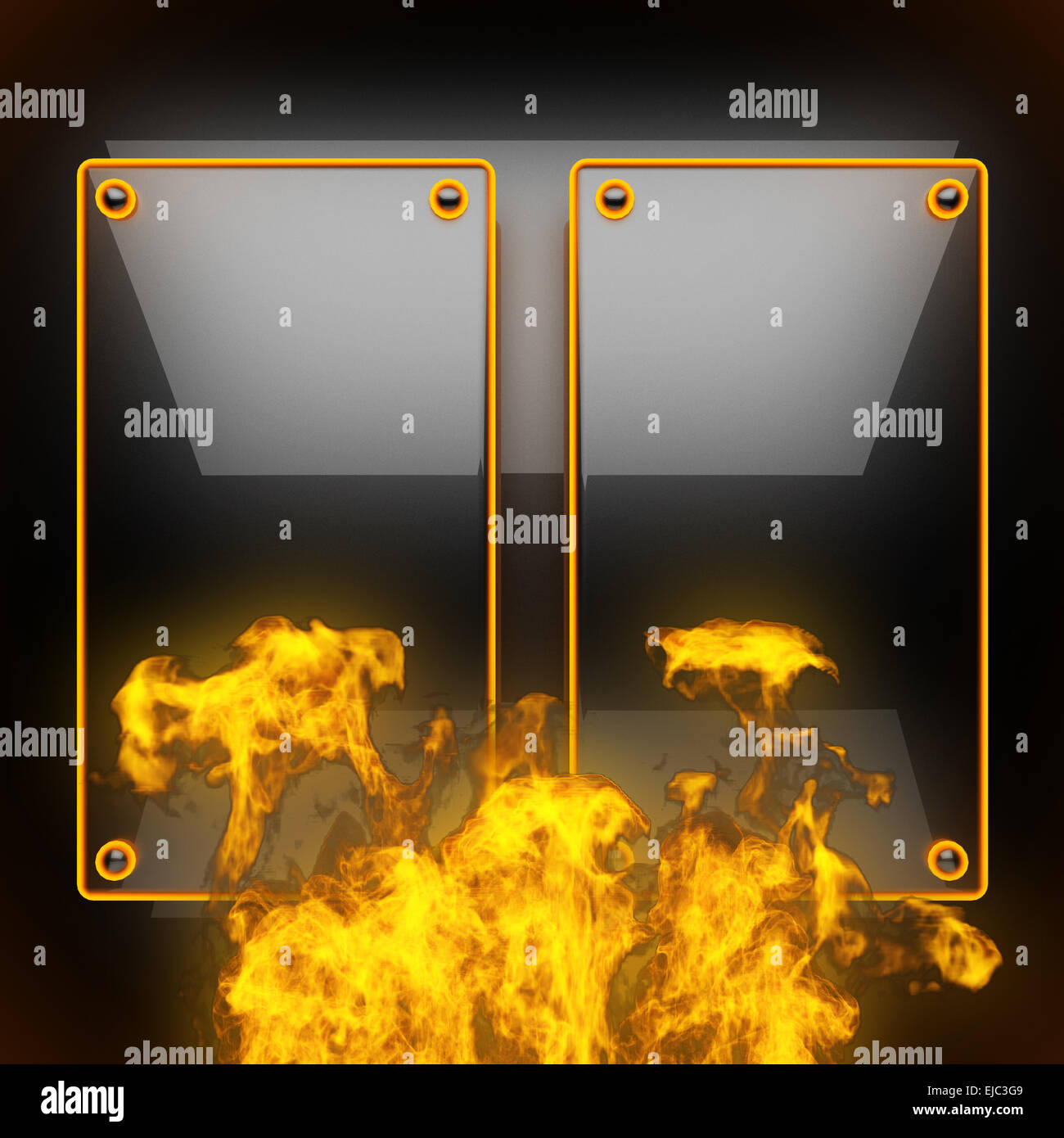 hot black metal background with fire Stock Photo - Alamy