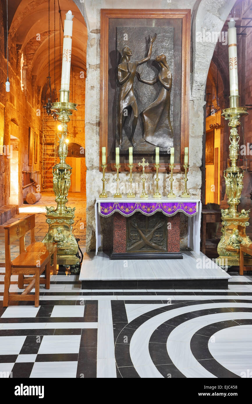 Also marble chapel altar with icons Stock Photo - Alamy