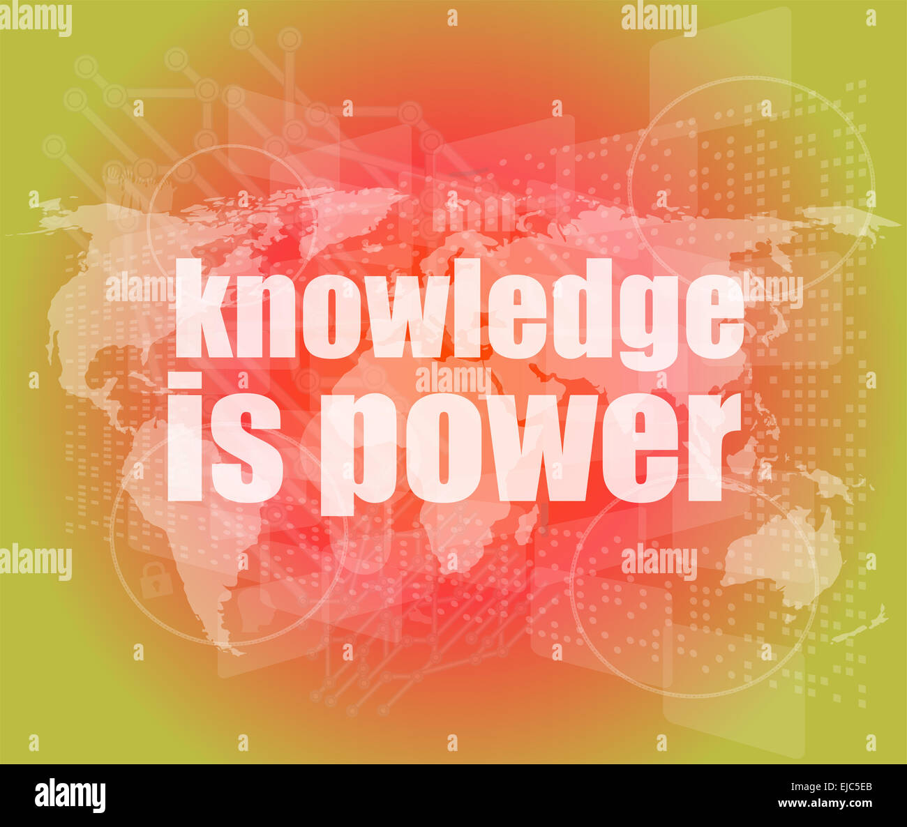 Education and learn concept: words knowledge is power on digital screen ...