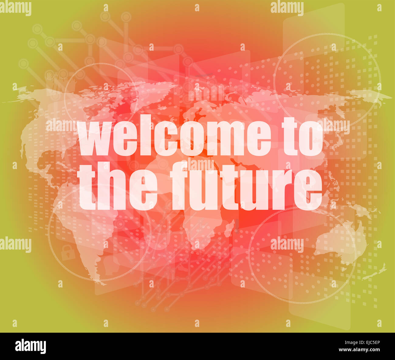 Time concept: words Welcome to the future on digital screen, 3d Stock ...