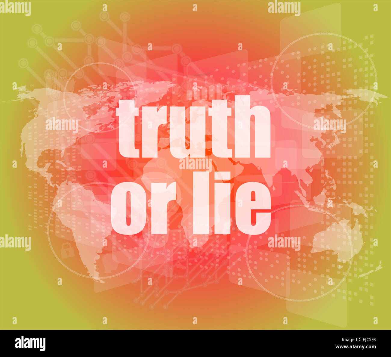 truth or lie text on digital touch screen interface Stock Photo - Alamy