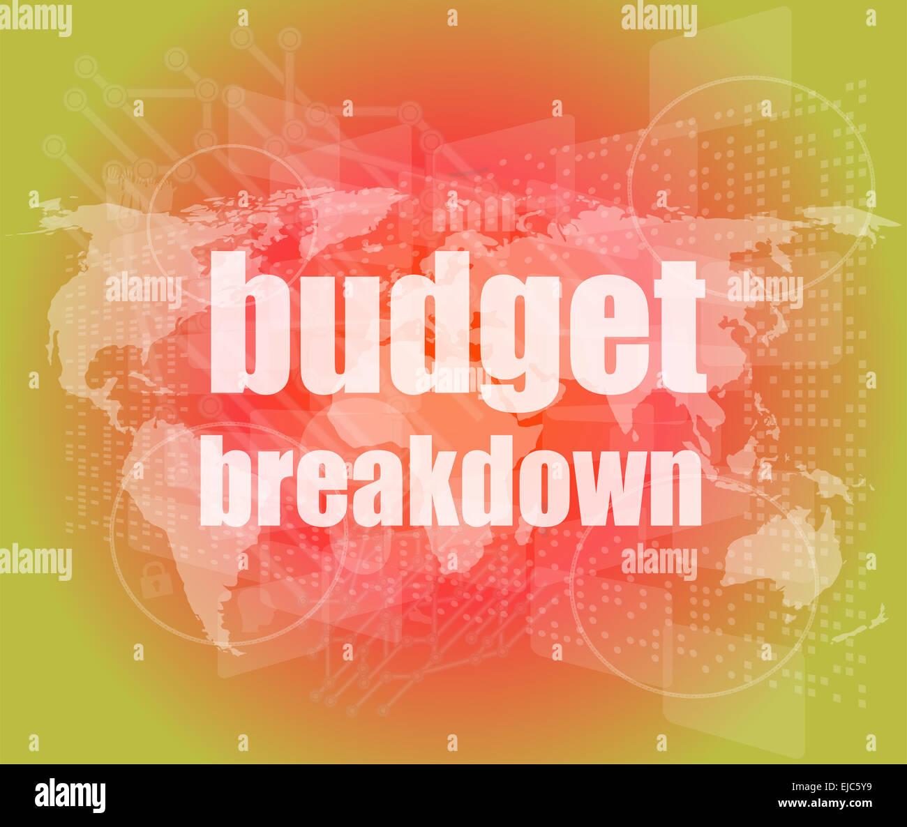 Business concept: words Budget breakdown on digital screen, 3d Stock ...