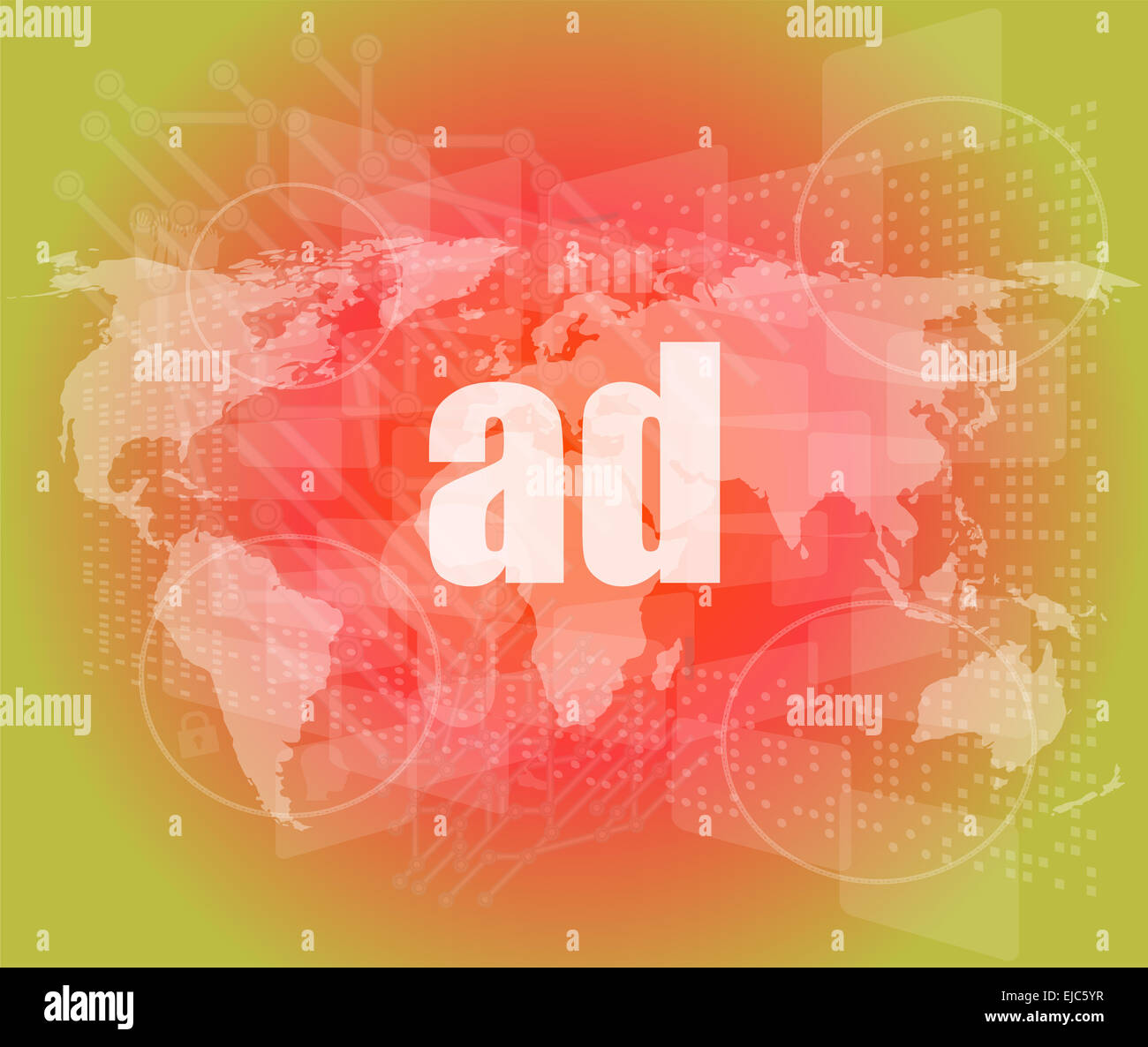 ad word on digital screen, global communication concept Stock Photo - Alamy
