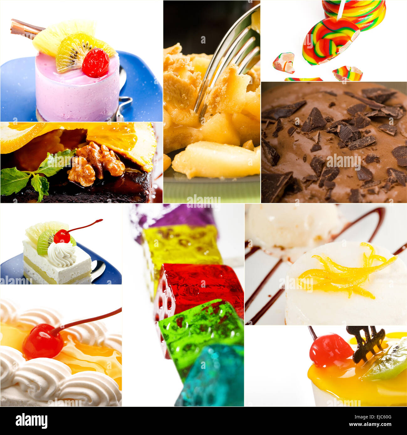 dessert cake and sweets collection collage Stock Photo - Alamy