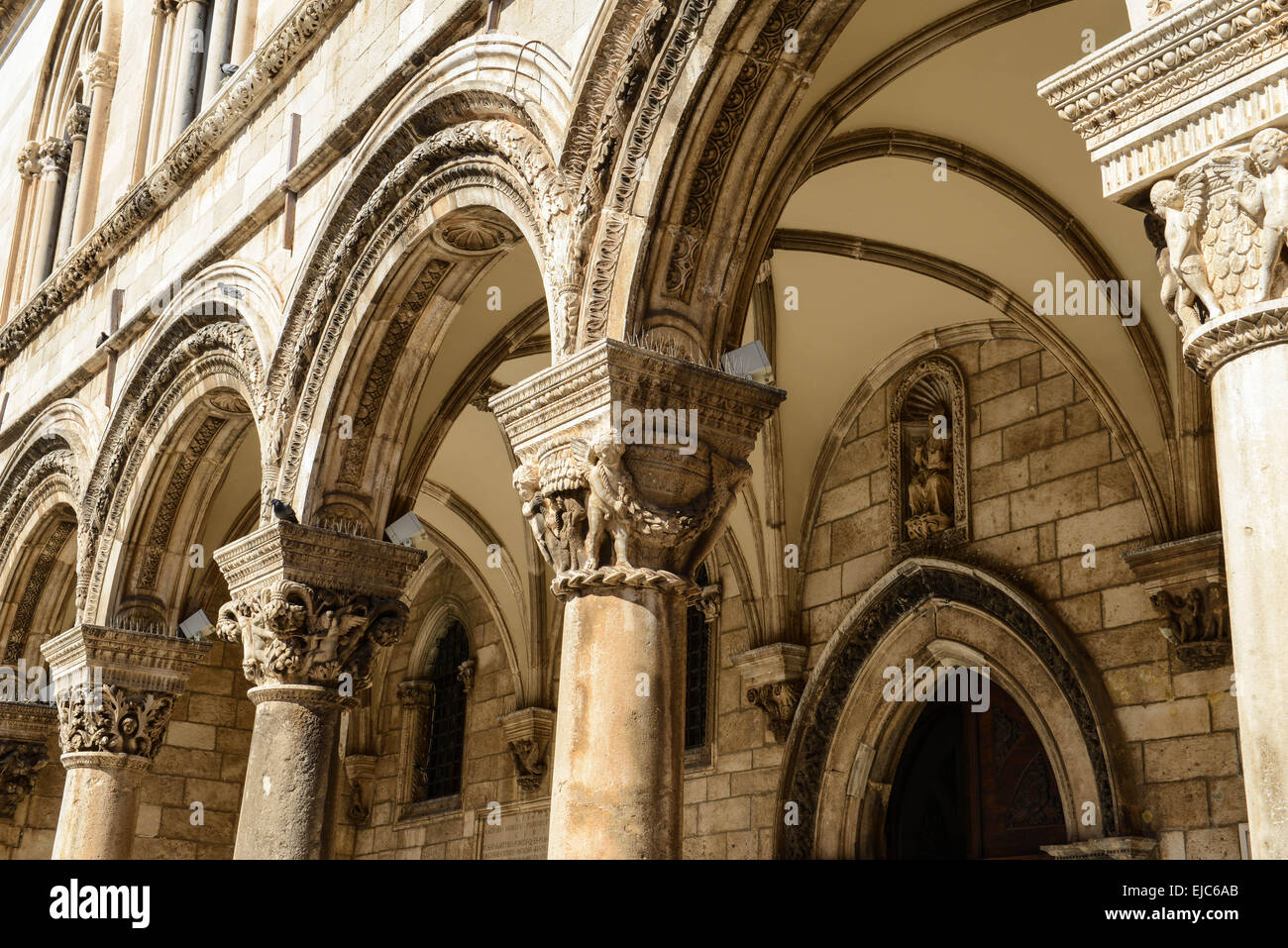 Gothic Stone Pillars Stock Photo - Alamy
