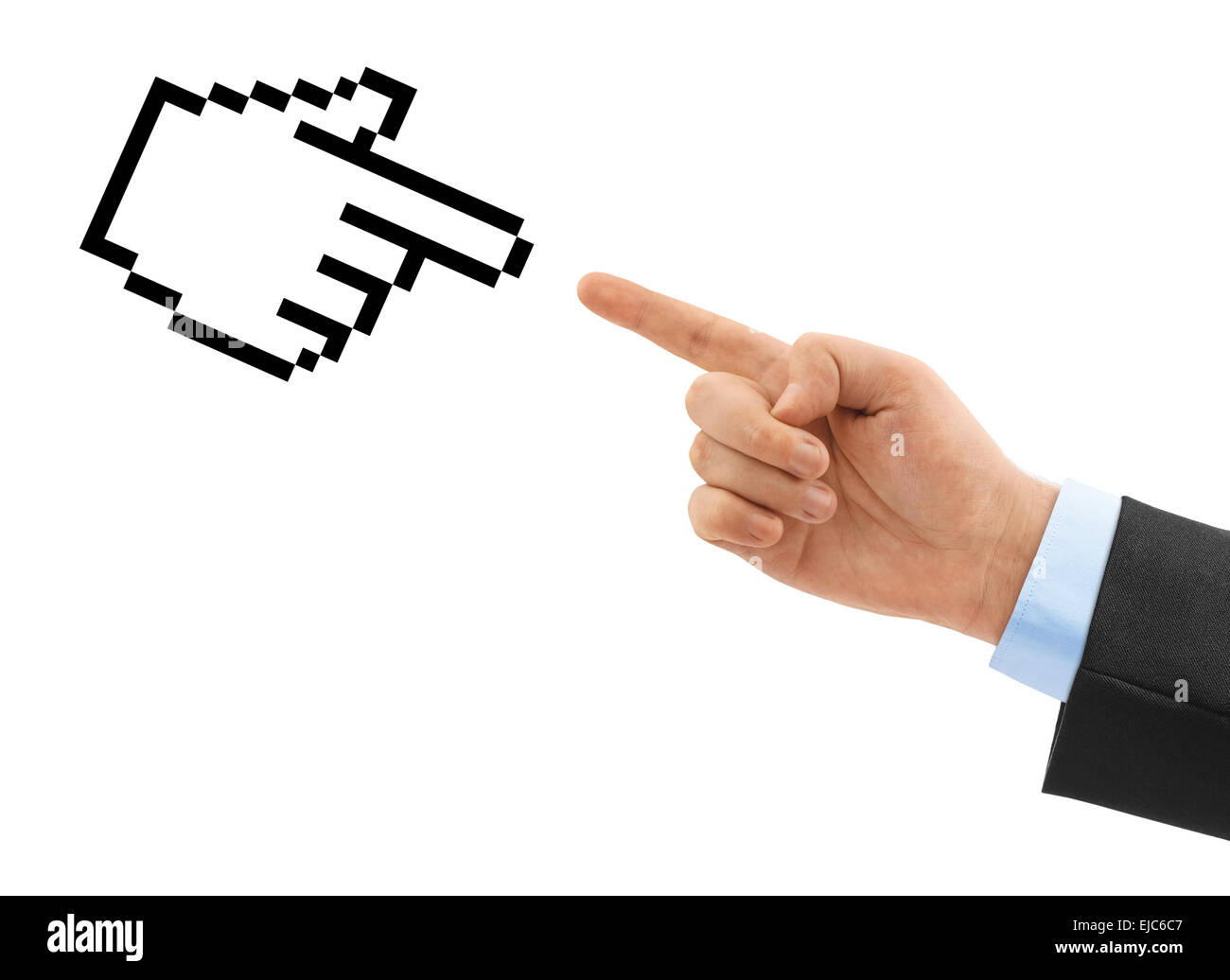 Computer cursor and hand Stock Photo - Alamy