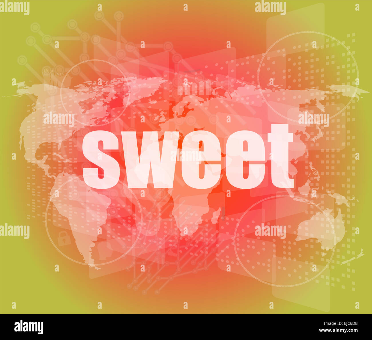 sweet words on digital touch screen interface Stock Photo - Alamy