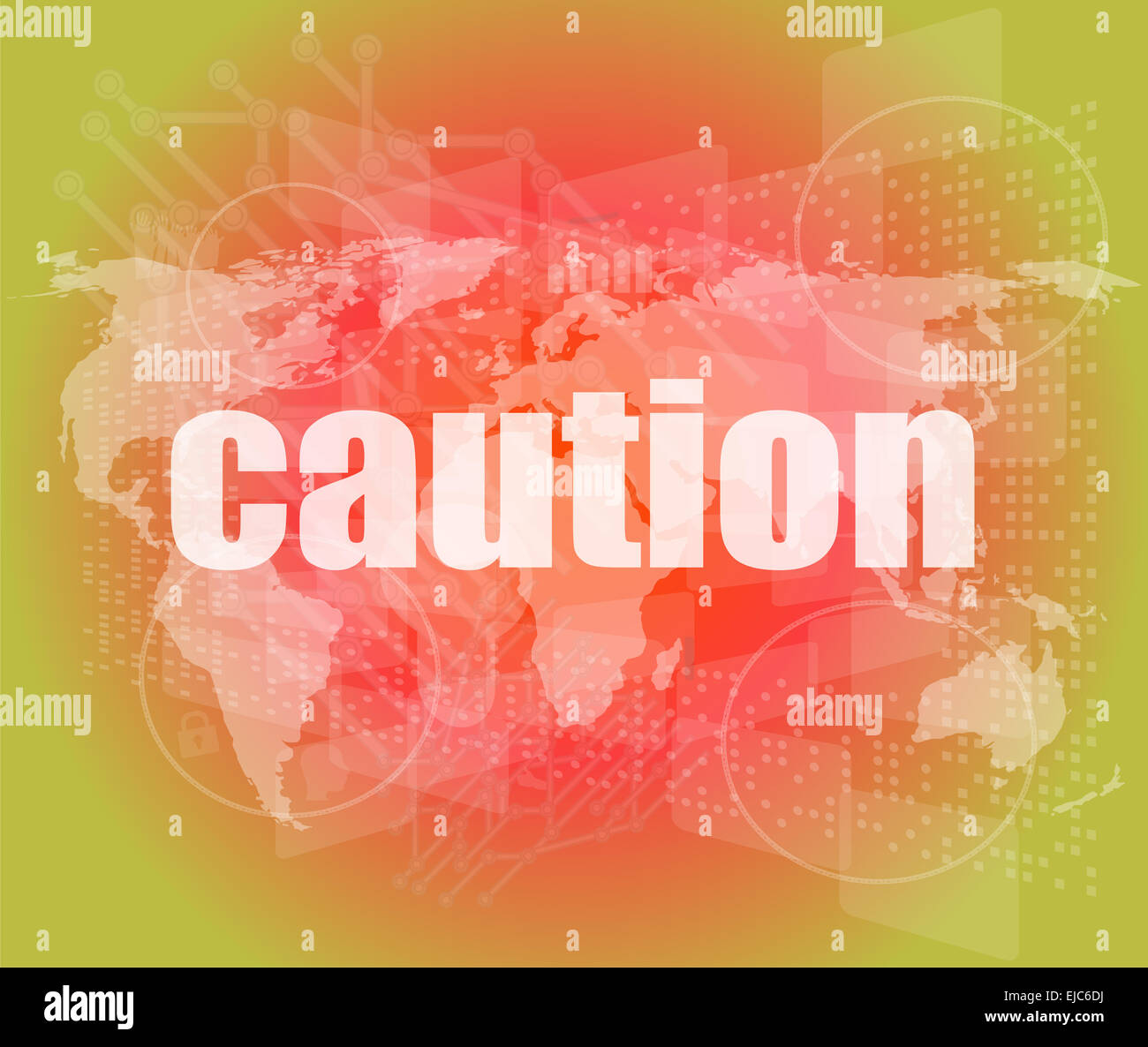 Security concept: word caution on digital touch screen Stock Photo - Alamy