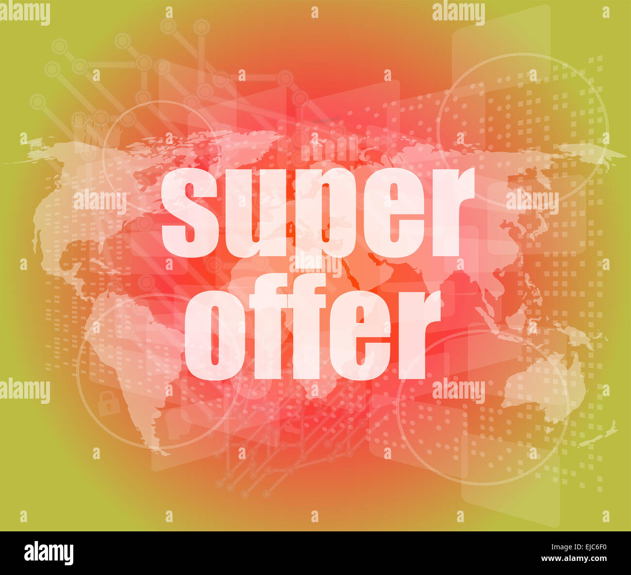 Marketing concept: words super offer on digital screen Stock Photo - Alamy