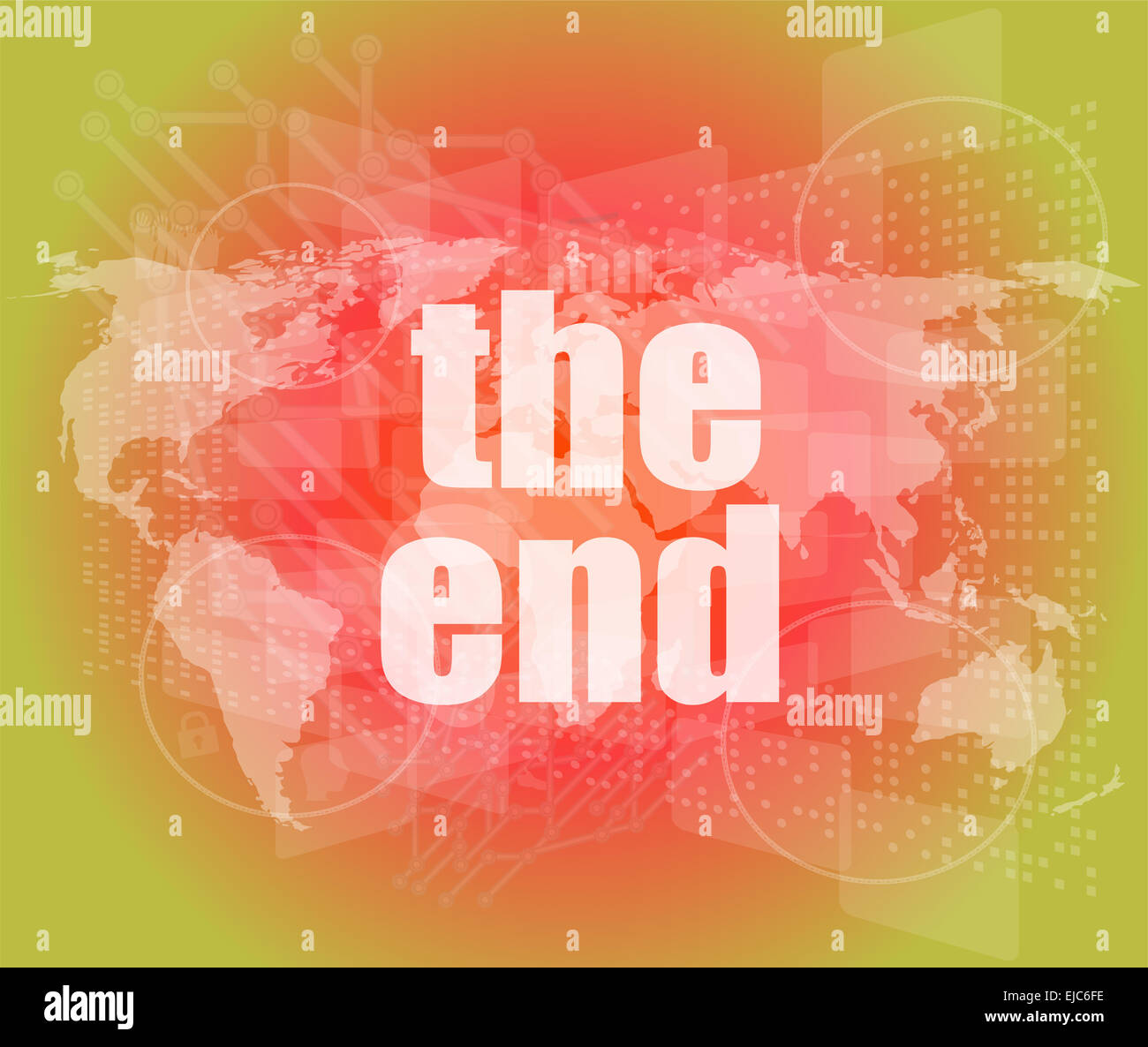 the end word on digital touch screen, business concept Stock Photo - Alamy