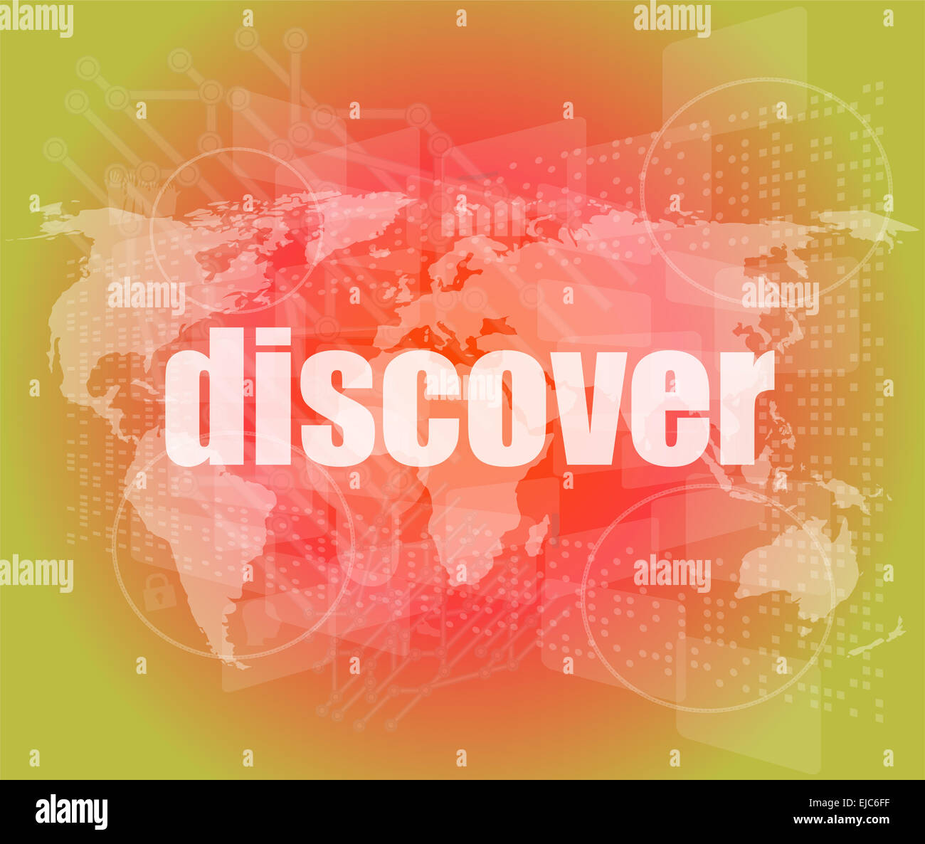 social concept: word discover on digital background Stock Photo - Alamy
